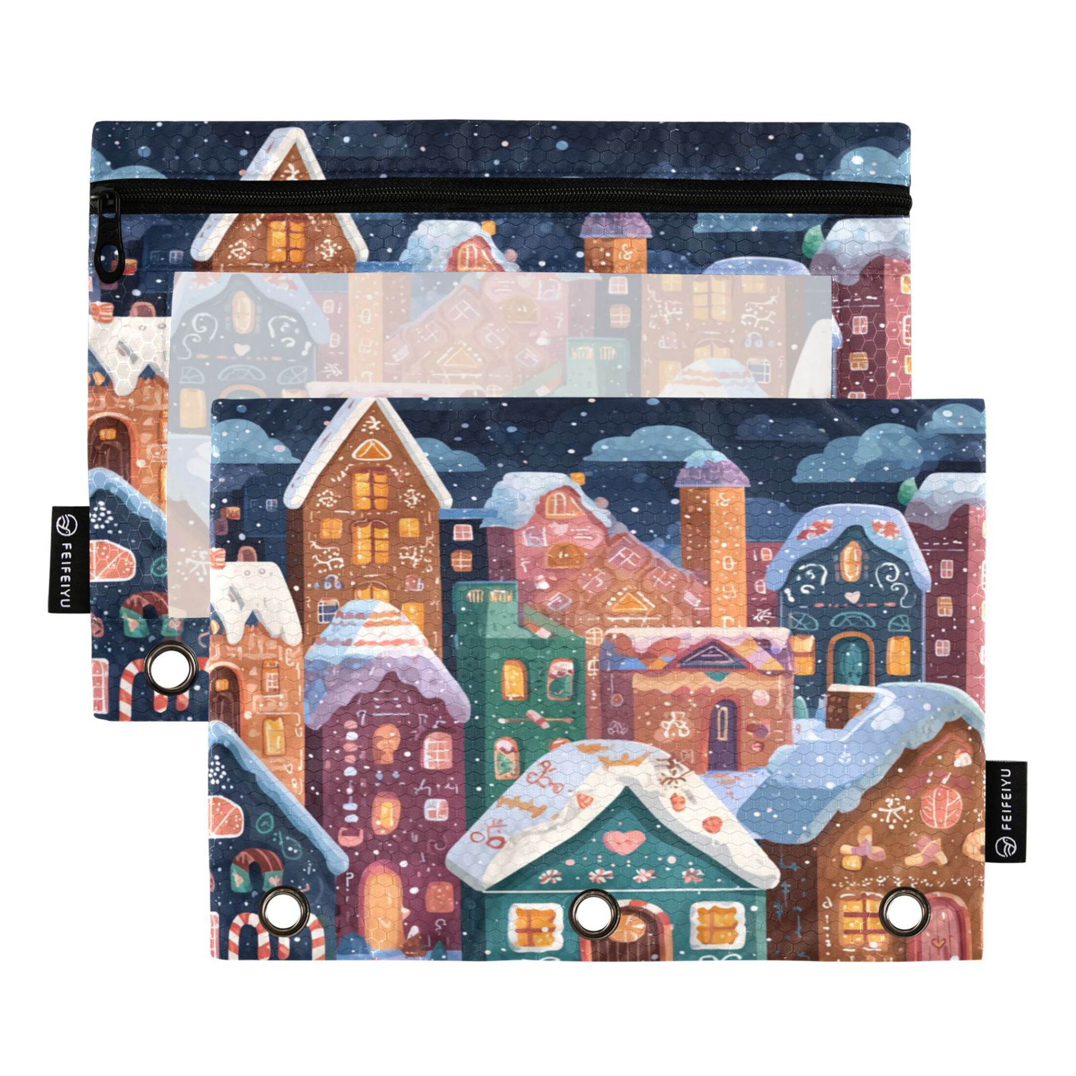 2 Pack Flip Folders with Clear PVC Window Binder Pouches 3-Ring Binder ...