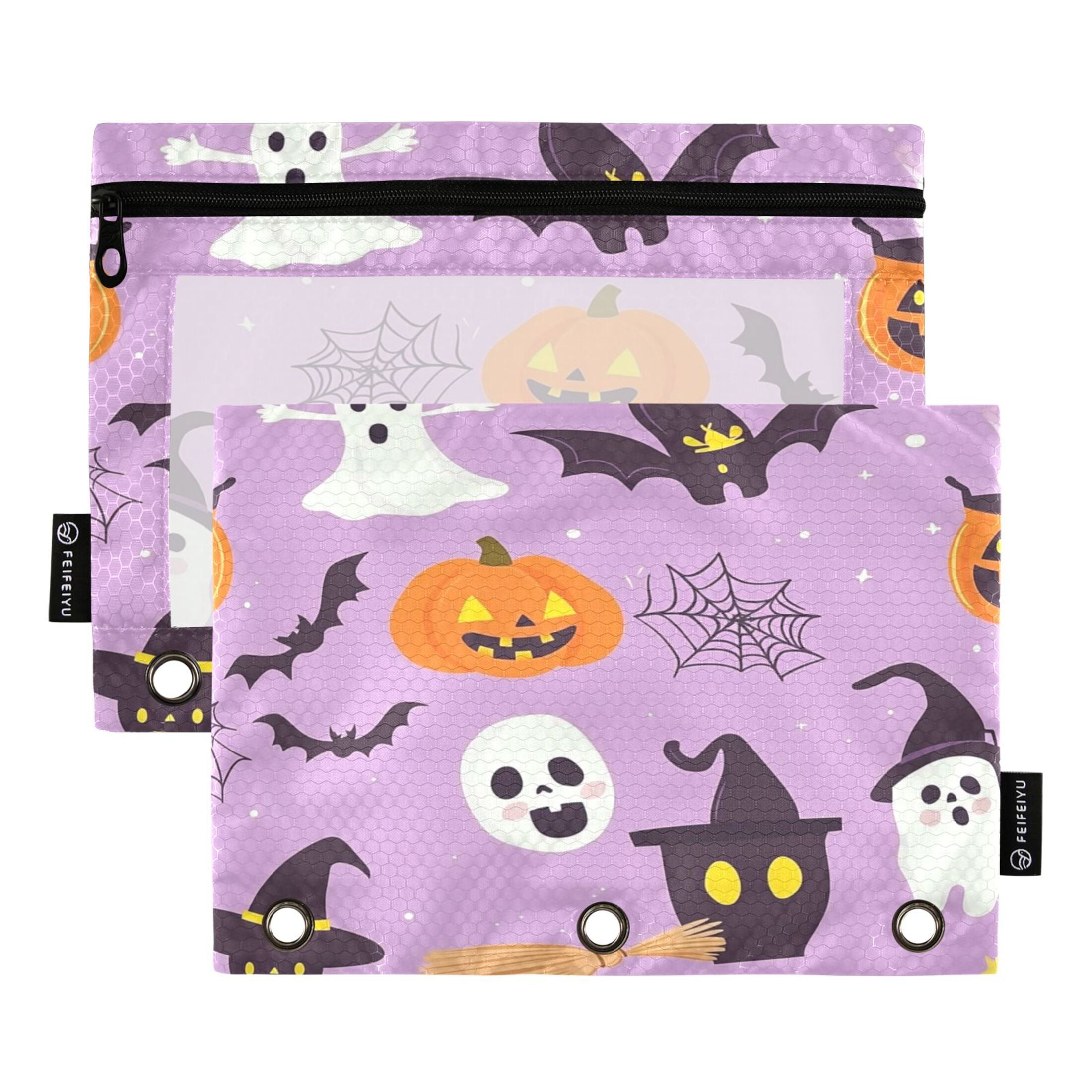 2 Pack Flip Folders with Clear PVC Window Binder Pouches 3-Ring Binder ...