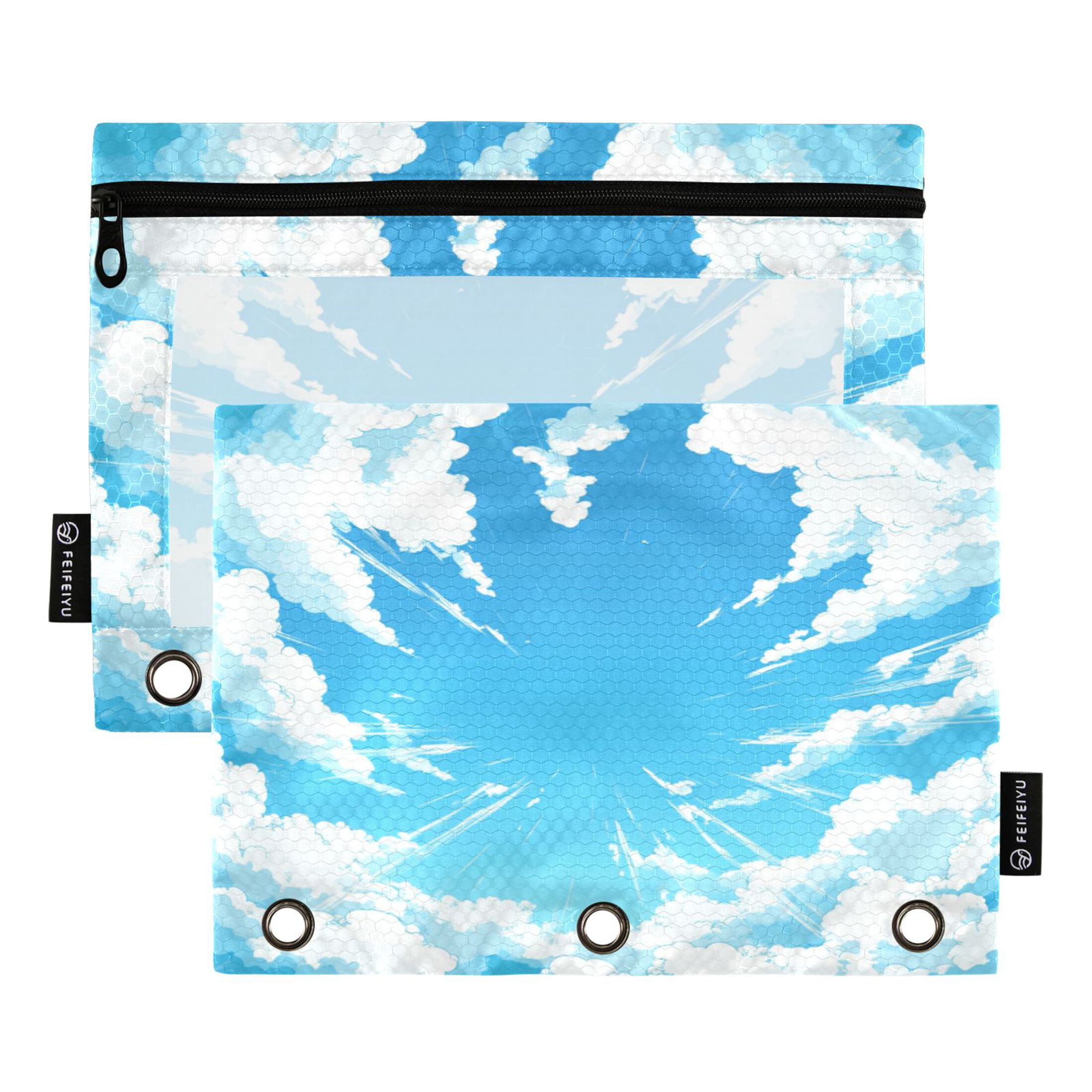 2 Pack Flip Folders with Clear PVC Window Binder Pouches 3-Ring Binder ...