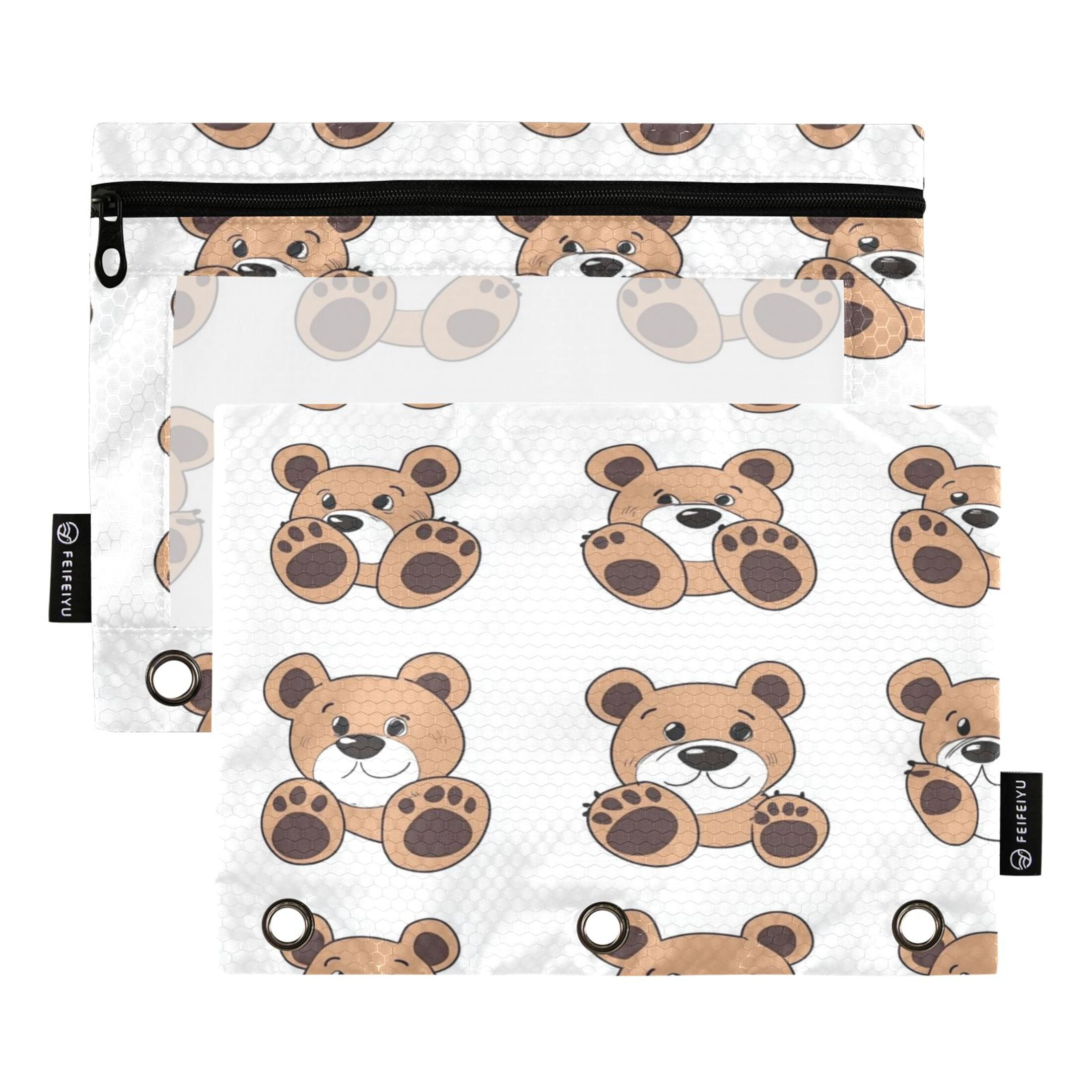 2 Pack Flip Folders with Clear PVC Window Binder Pouches 3-Ring Binder ...