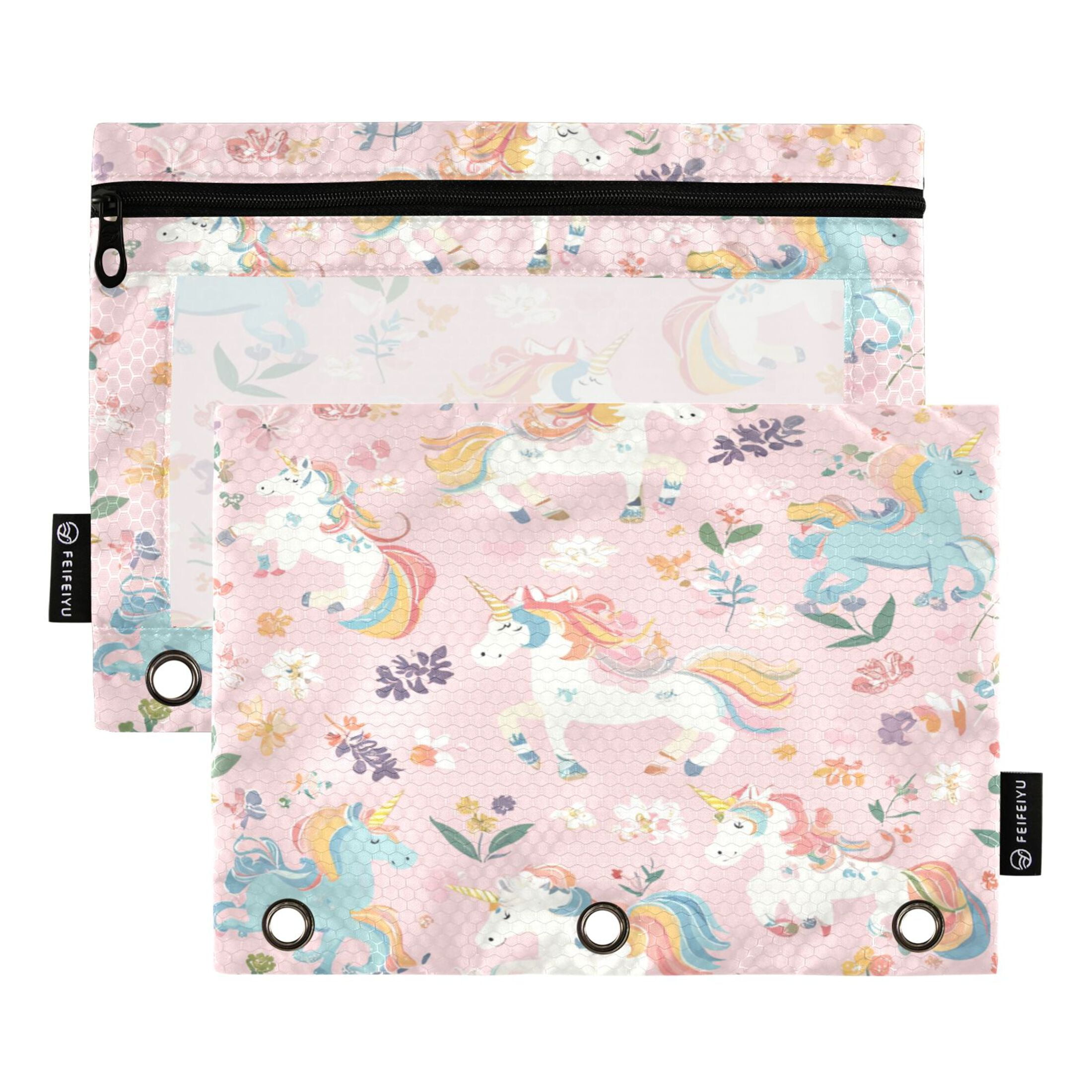 2 Pack Flip Folders with Clear PVC Window Binder Pouches 3-Ring Binder ...