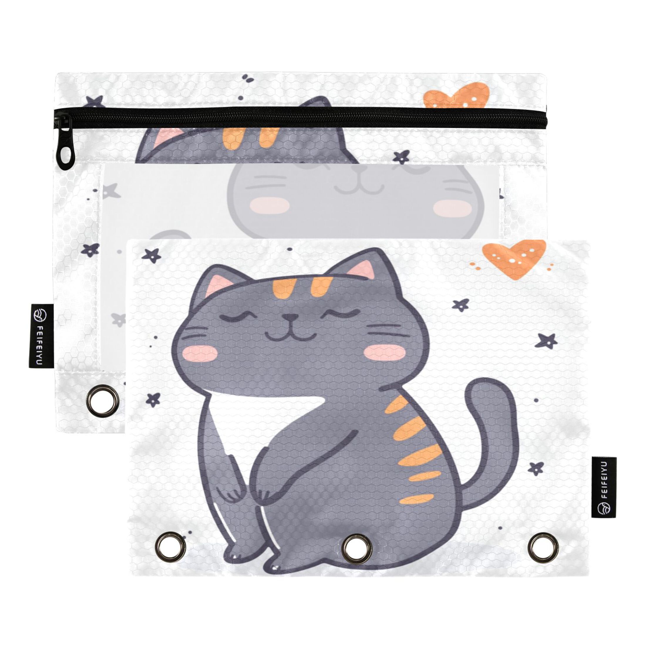 2 Pack Flip Folders with Clear PVC Window Binder Pouches 3-Ring Binder ...