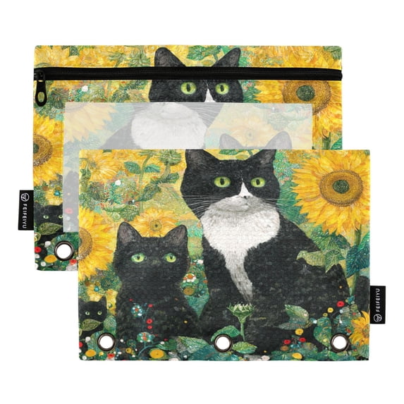 2 Pack Flip Folders with Clear PVC Window Binder Pouches 3-Ring Binder ...