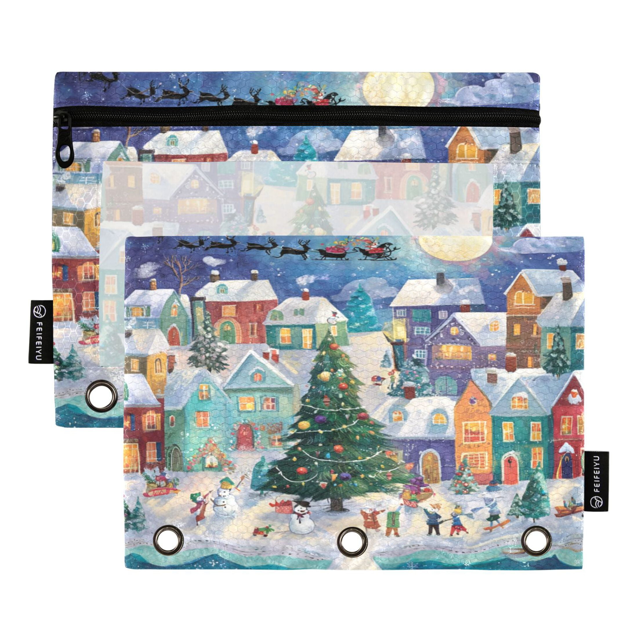 2 Pack Flip Folders with Clear PVC Window Binder Pouches 3-Ring Binder ...