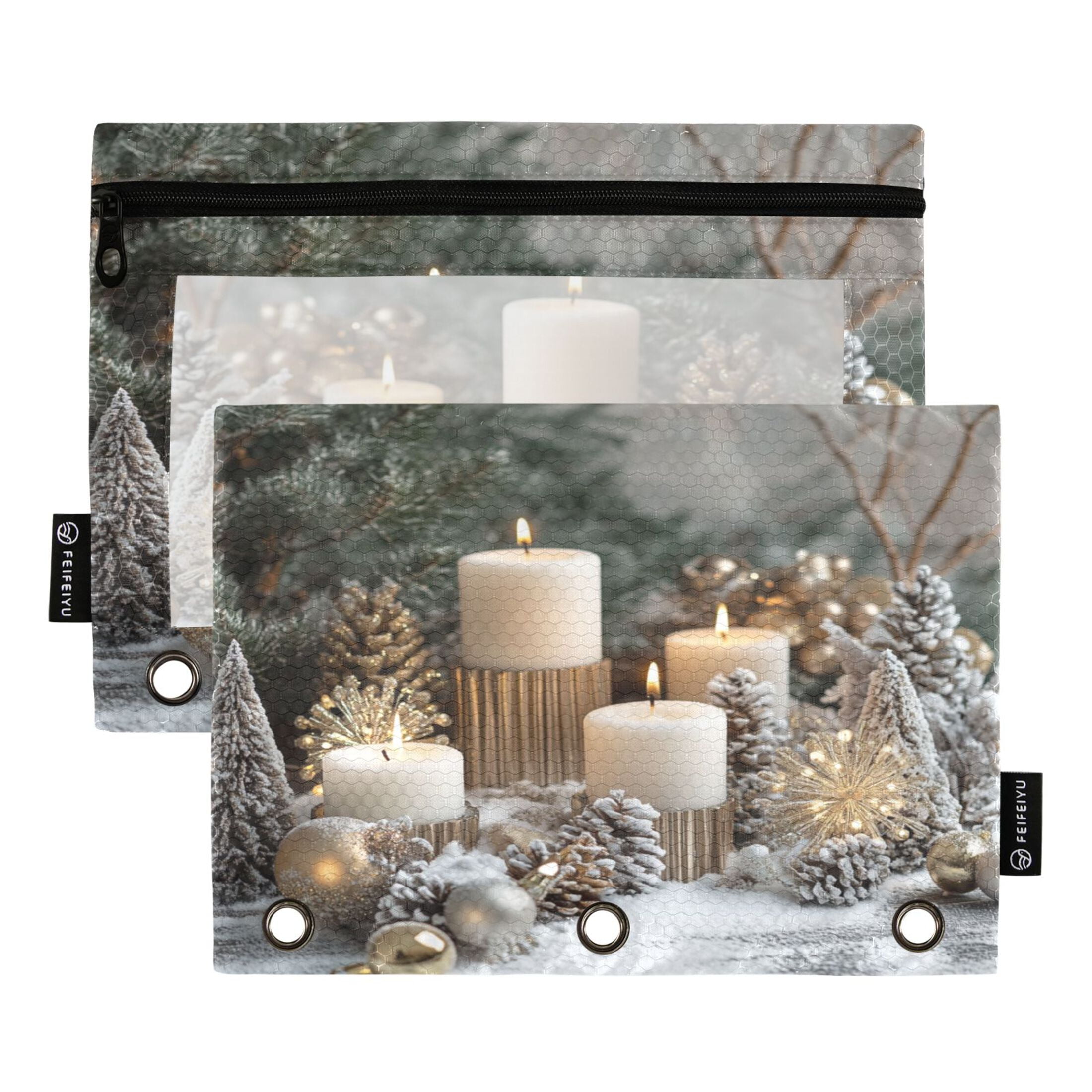 2 Pack Flip Folders with Clear PVC Window Binder Pouches 3-Ring Binder ...