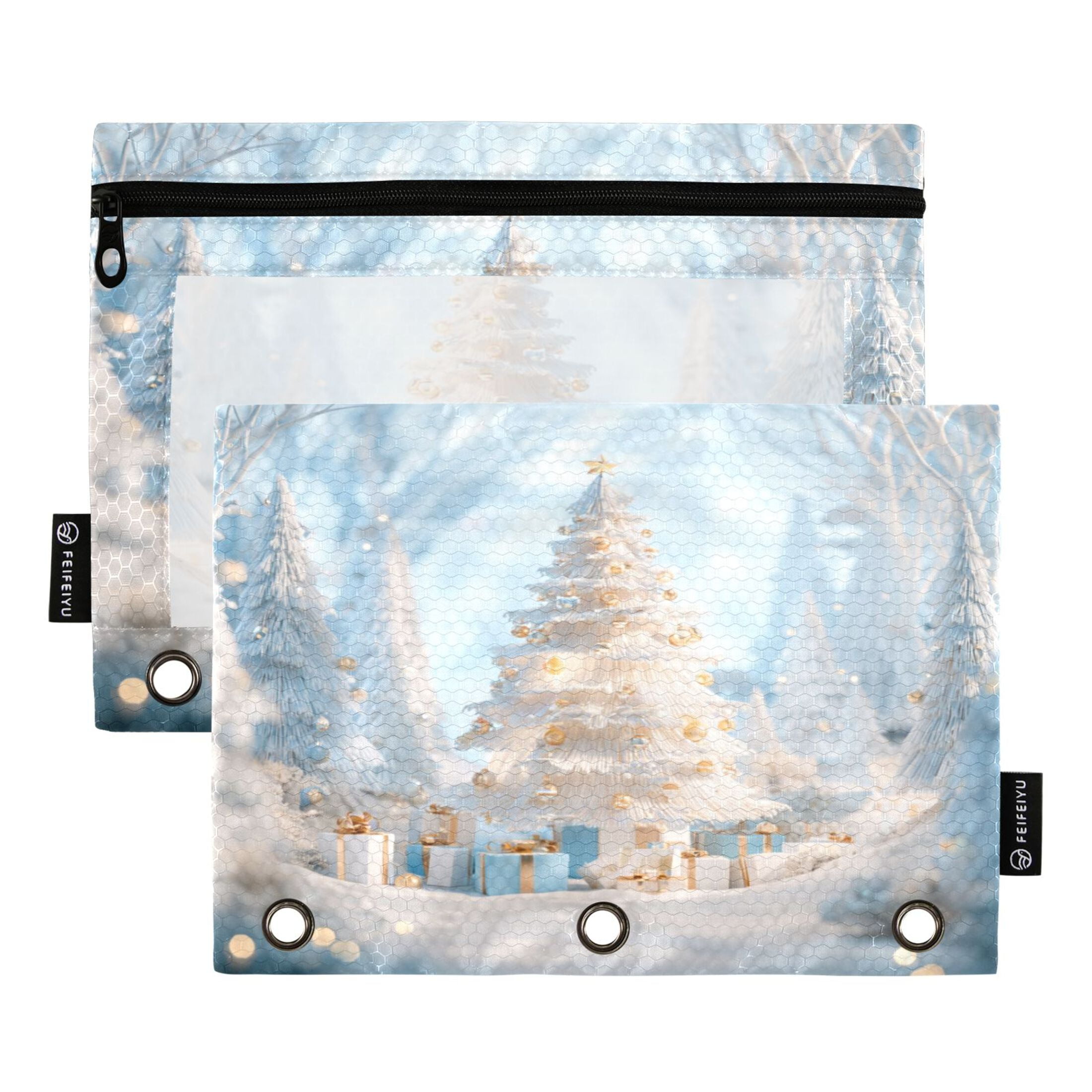 2 Pack Flip Folders with Clear PVC Window Binder Pouches 3-Ring Binder ...