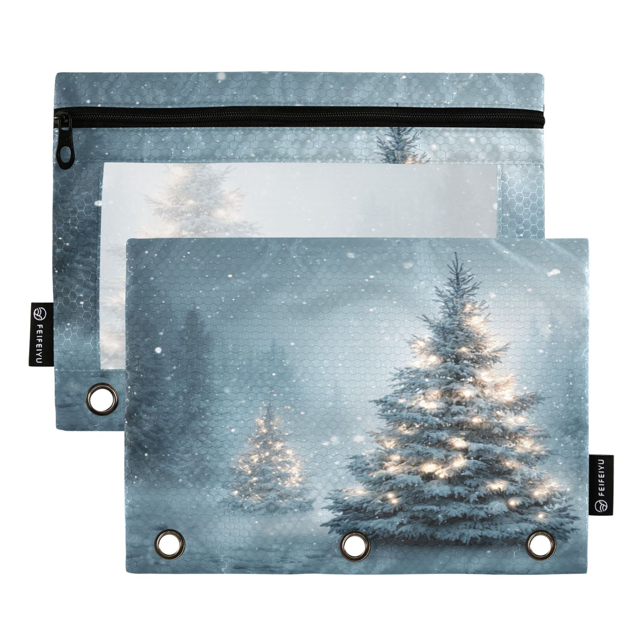 2 Pack Flip Folders with Clear PVC Window Binder Pouches 3-Ring Binder ...