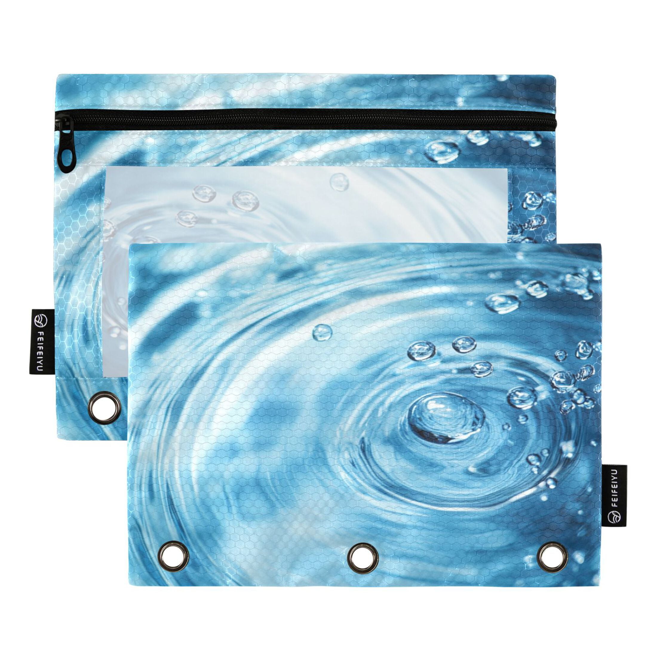 2 Pack Flip Folders with Clear PVC Window Binder Pouches 3-Ring Binder ...