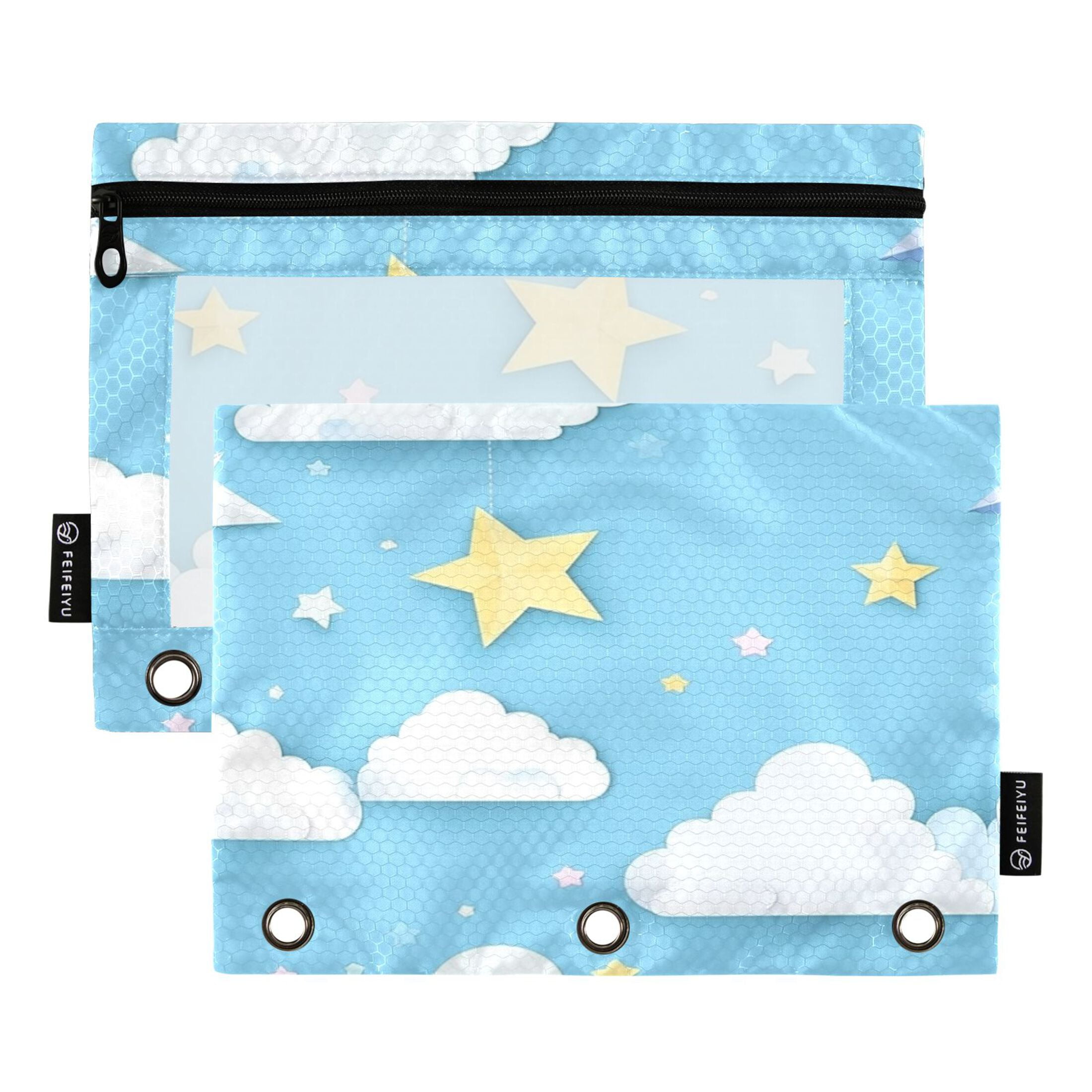 2 Pack Flip Folders with Clear PVC Window Binder Pouches 3-Ring Binder ...