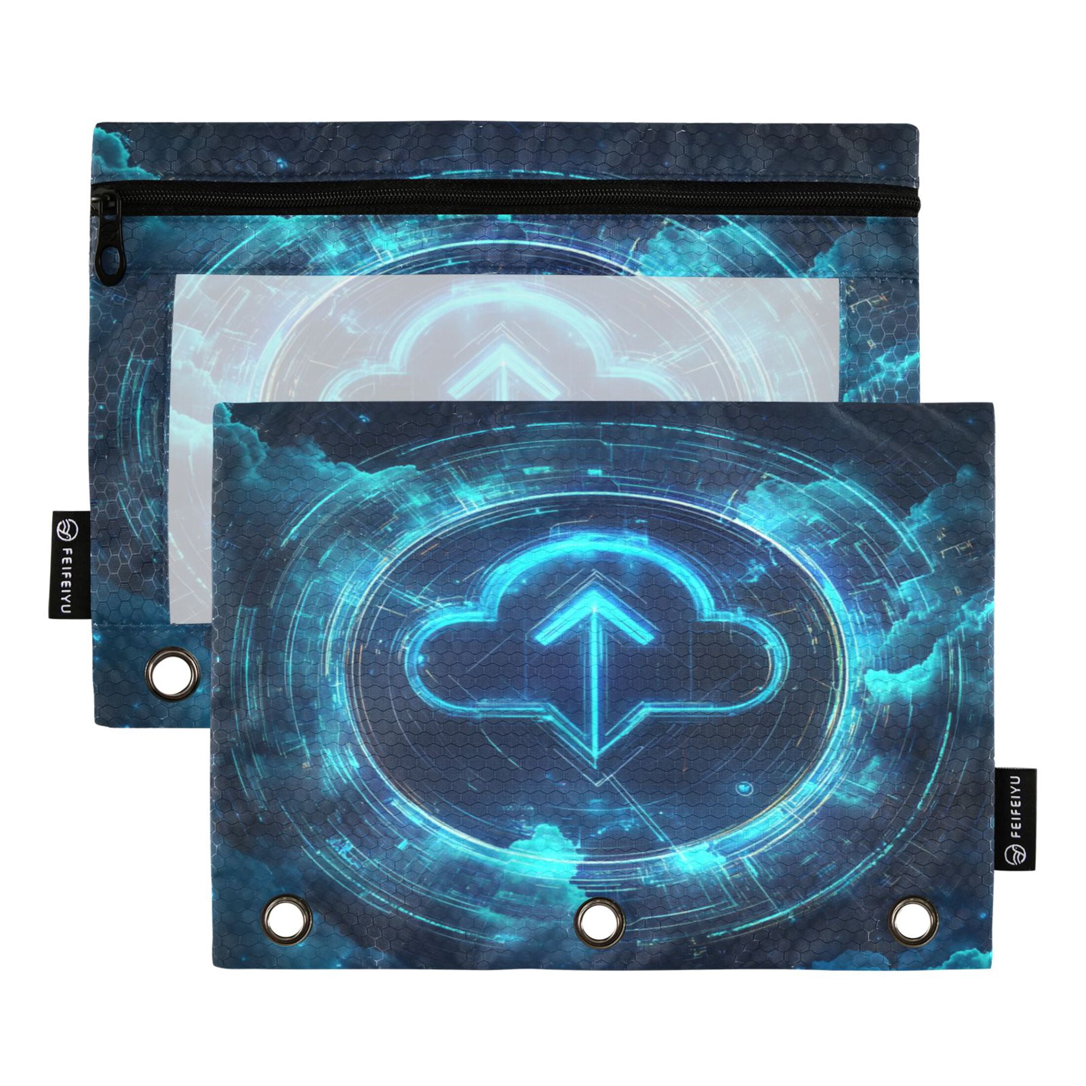2 Pack Flip Folders with Clear PVC Window Binder Pouches 3-Ring Binder ...