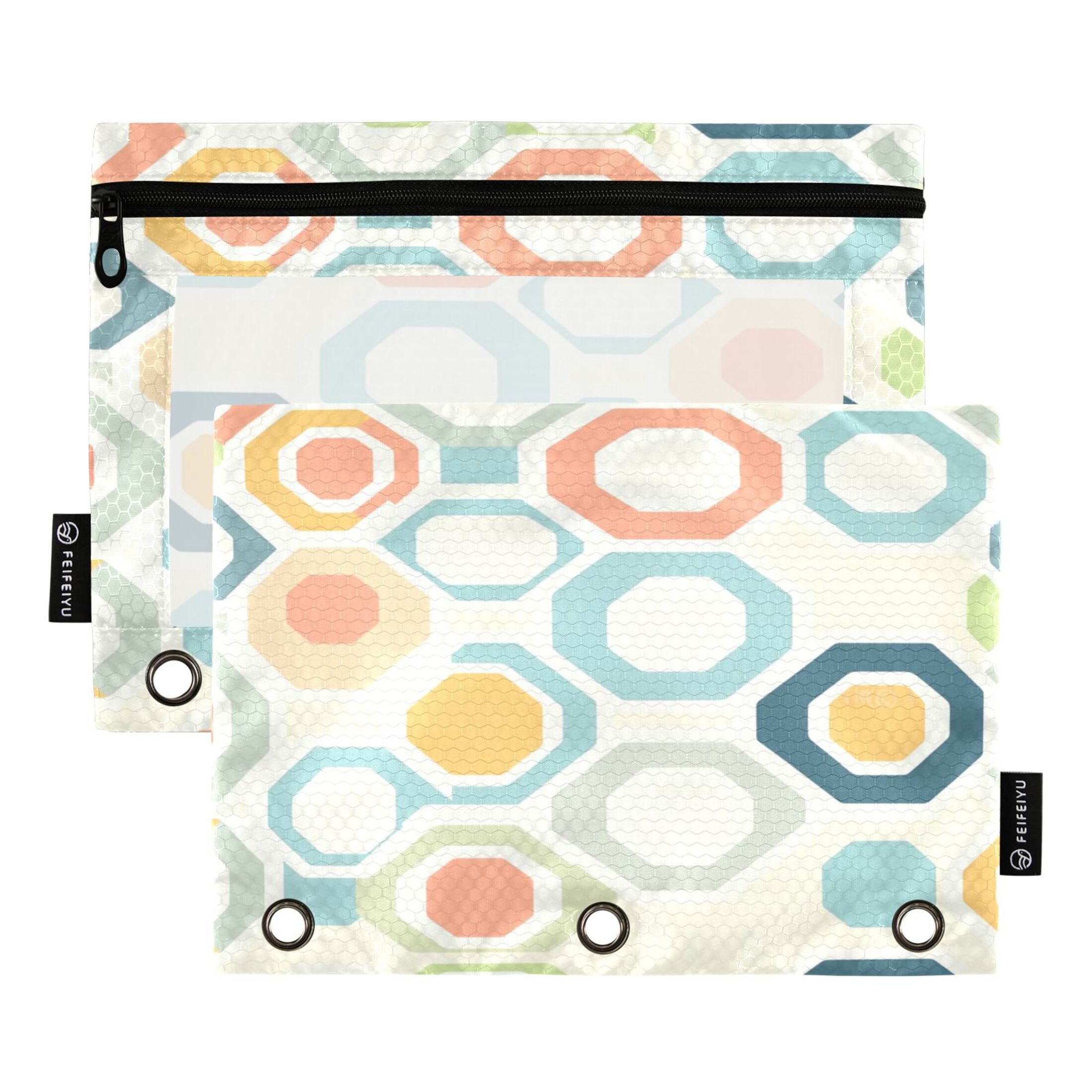 2 Pack Flip Folders with Clear PVC Window Binder Pouches 3-Ring Binder ...