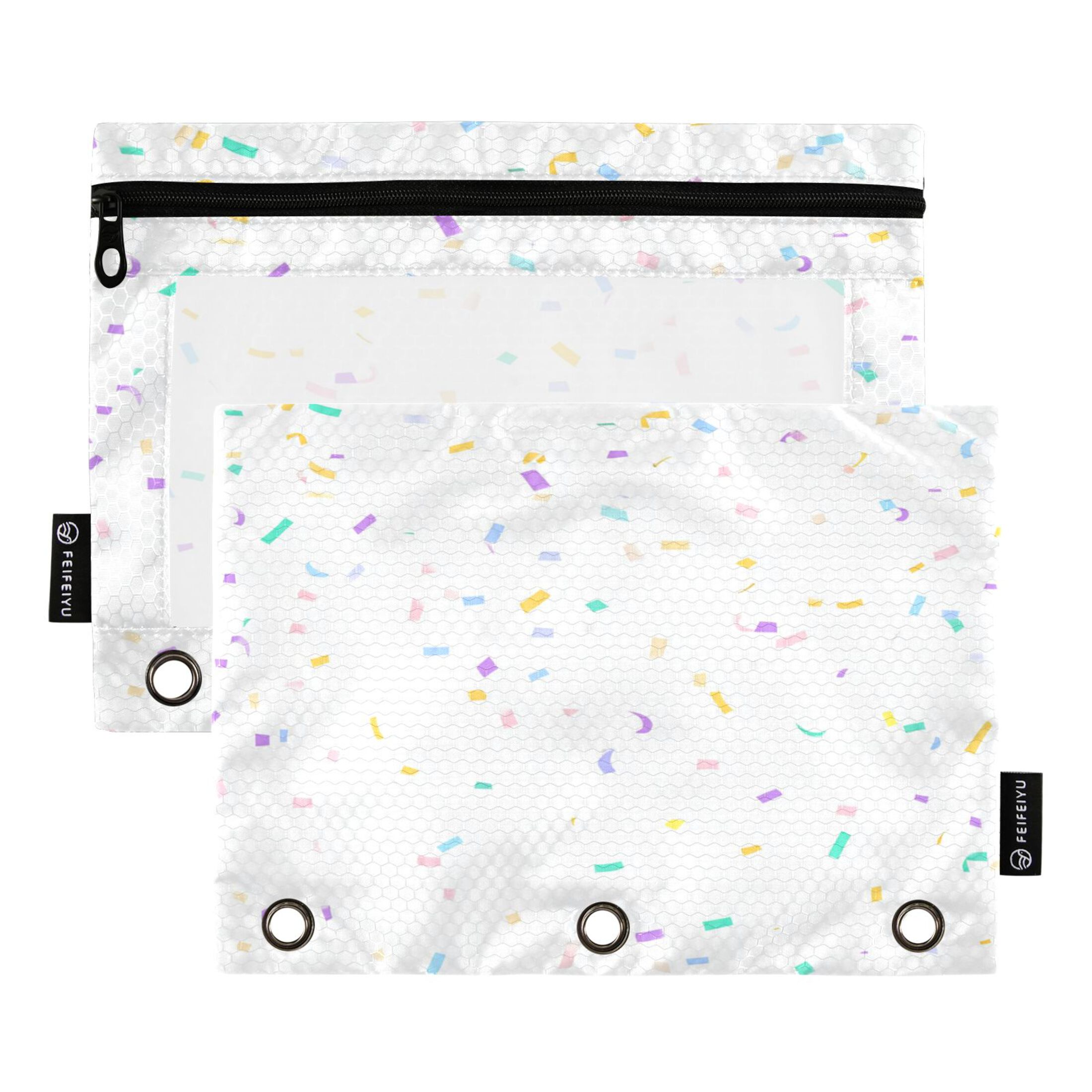 2 Pack Flip Folders with Clear PVC Window Binder Pouches 3-Ring Binder ...