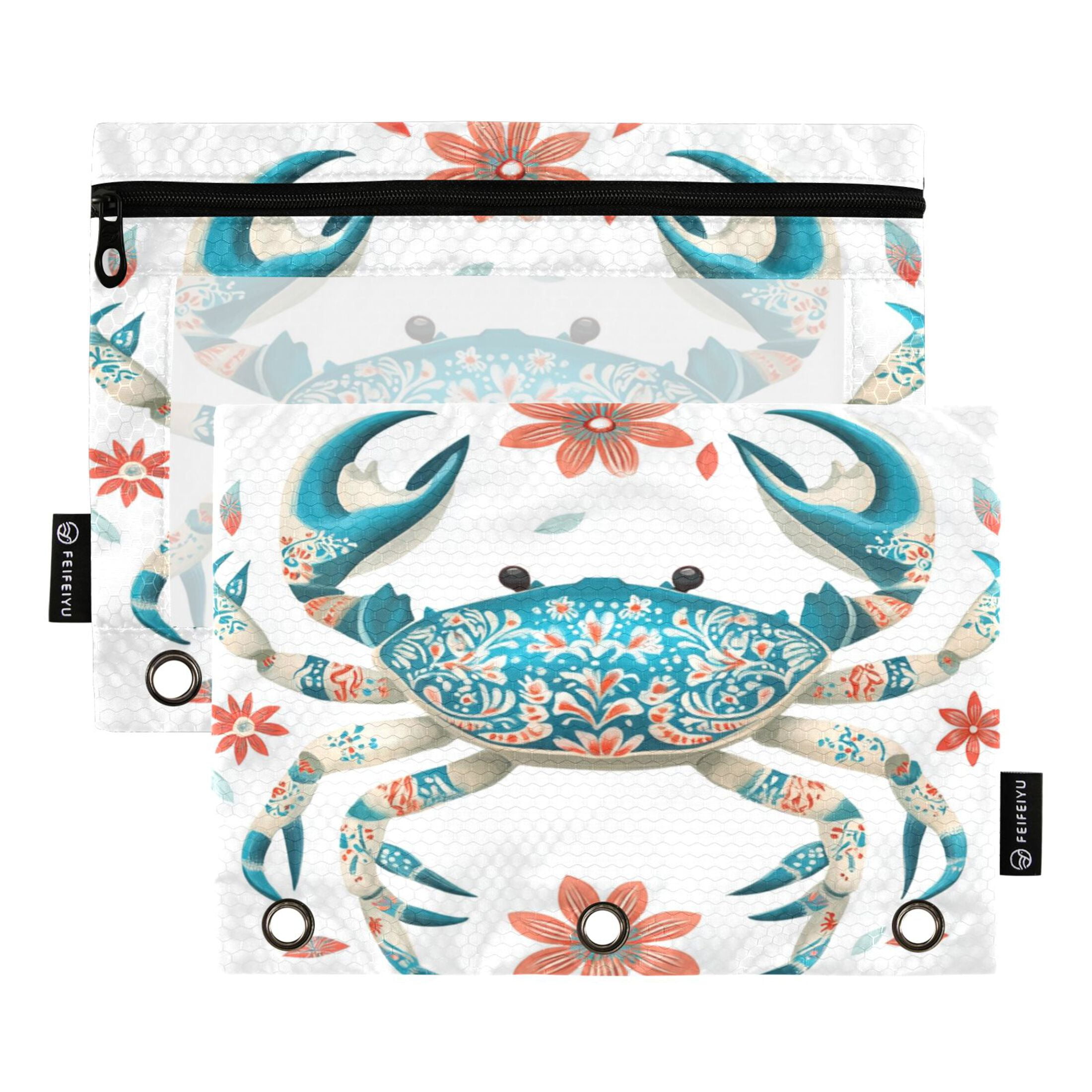 2 Pack Flip Folders with Clear PVC Window Binder Pouches 3-Ring Binder ...