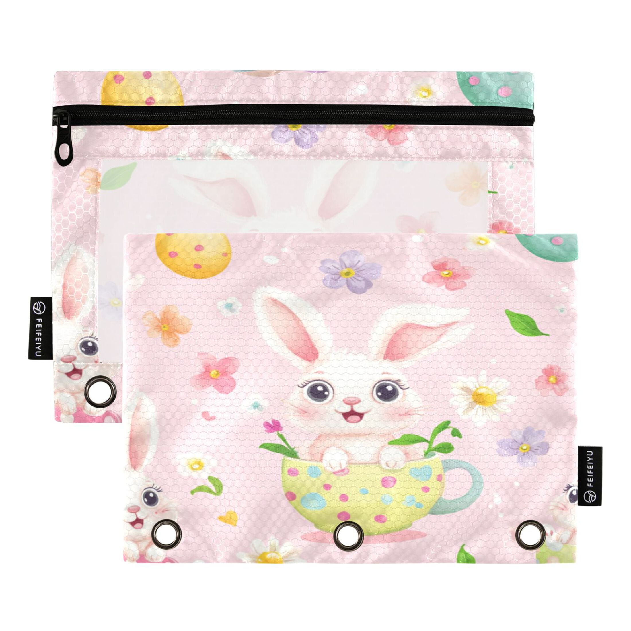 2 Pack Flip Folders with Clear PVC Window Binder Pouches 3-Ring Binder ...