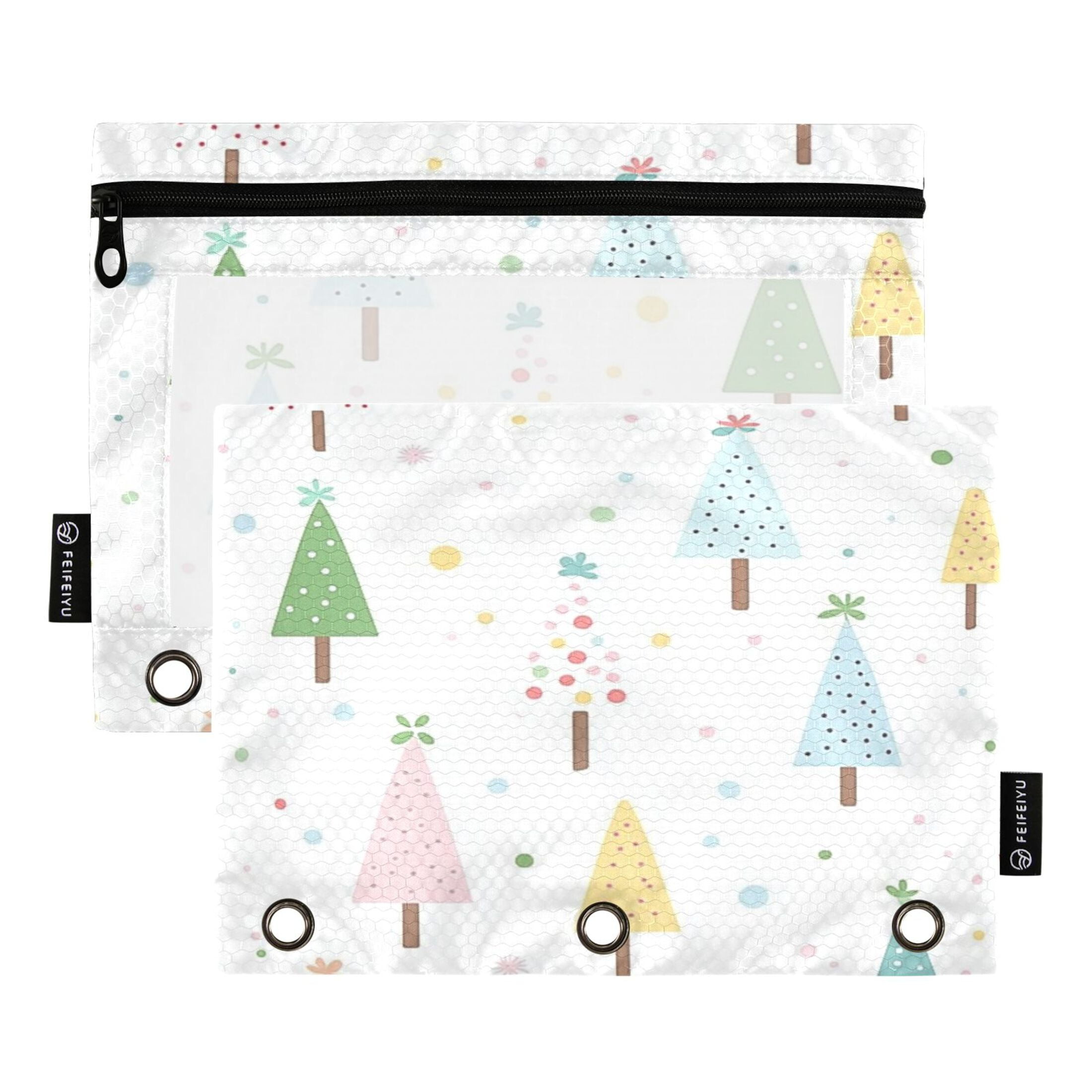 2 Pack Flip Folders with Clear PVC Window Binder Pouches 3-Ring Binder ...