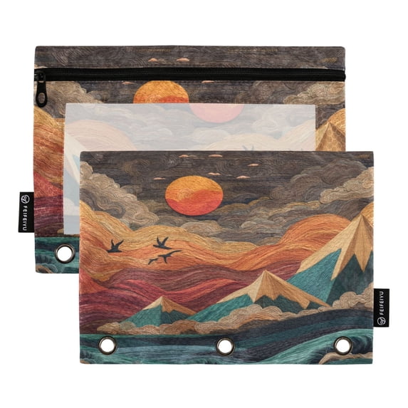 2 Pack Flip Folders with Clear PVC Window Binder Pouches 3-Ring Binder ...