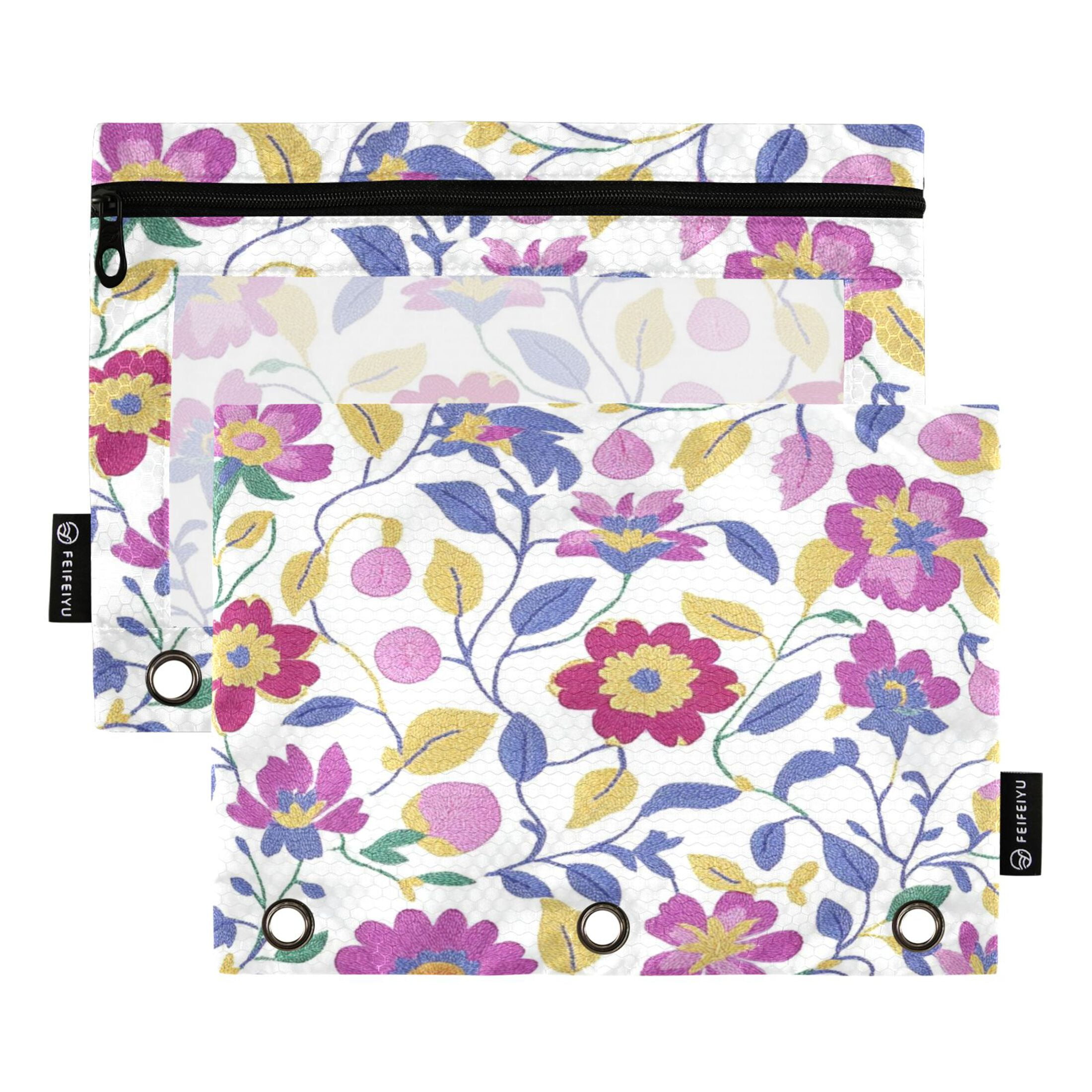 2 Pack Flip Folders with Clear PVC Window Binder Pouches 3-Ring Binder ...