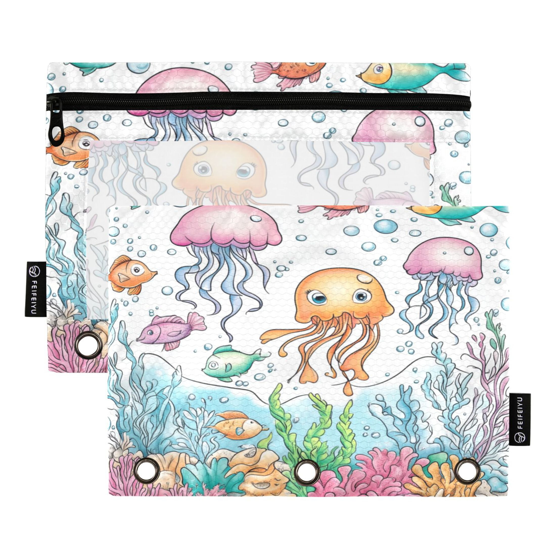 2 Pack Flip Folders with Clear PVC Window Binder Pouches 3-Ring Binder ...