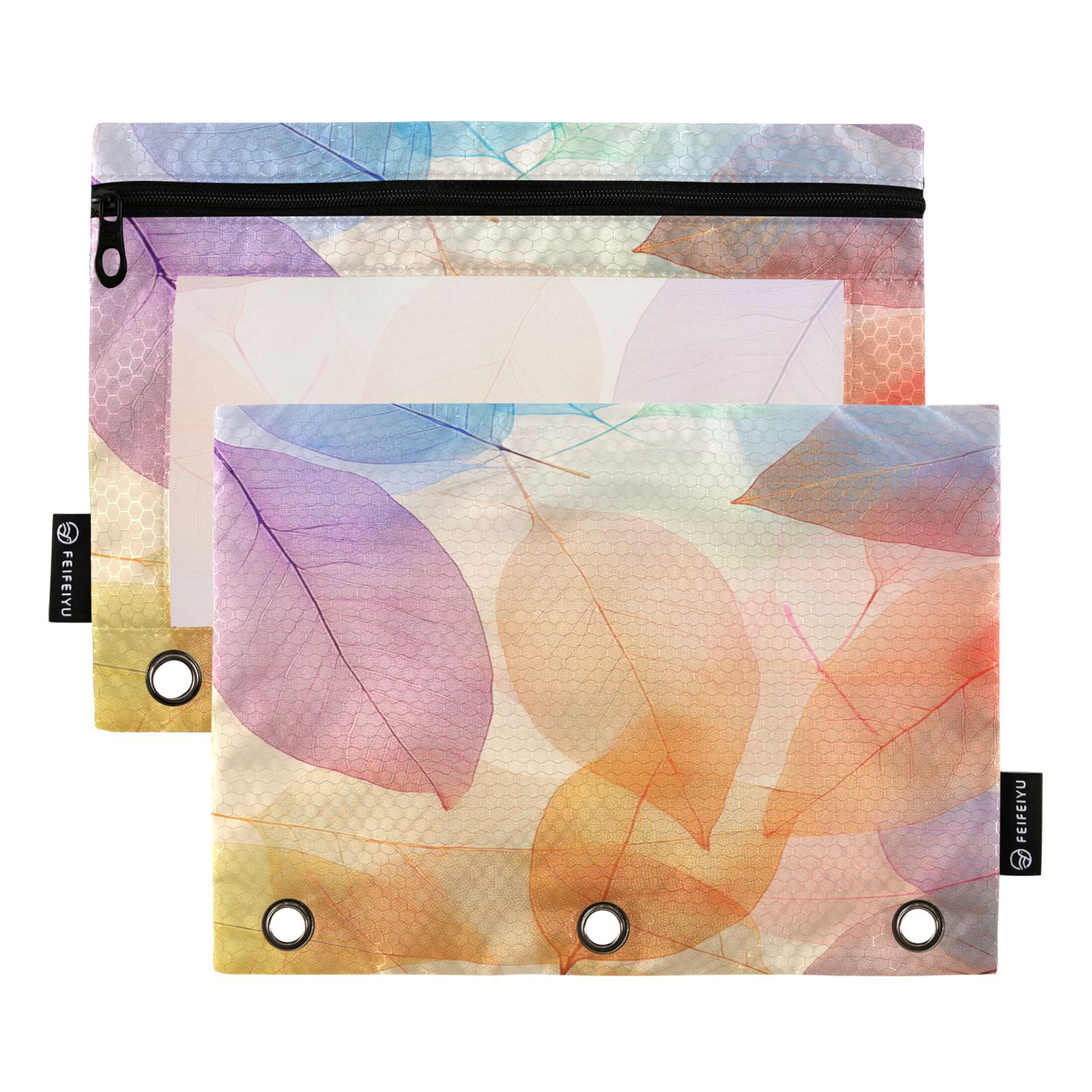 2 Pack Flip Folders with Clear PVC Window Binder Pouches 3-Ring Binder ...