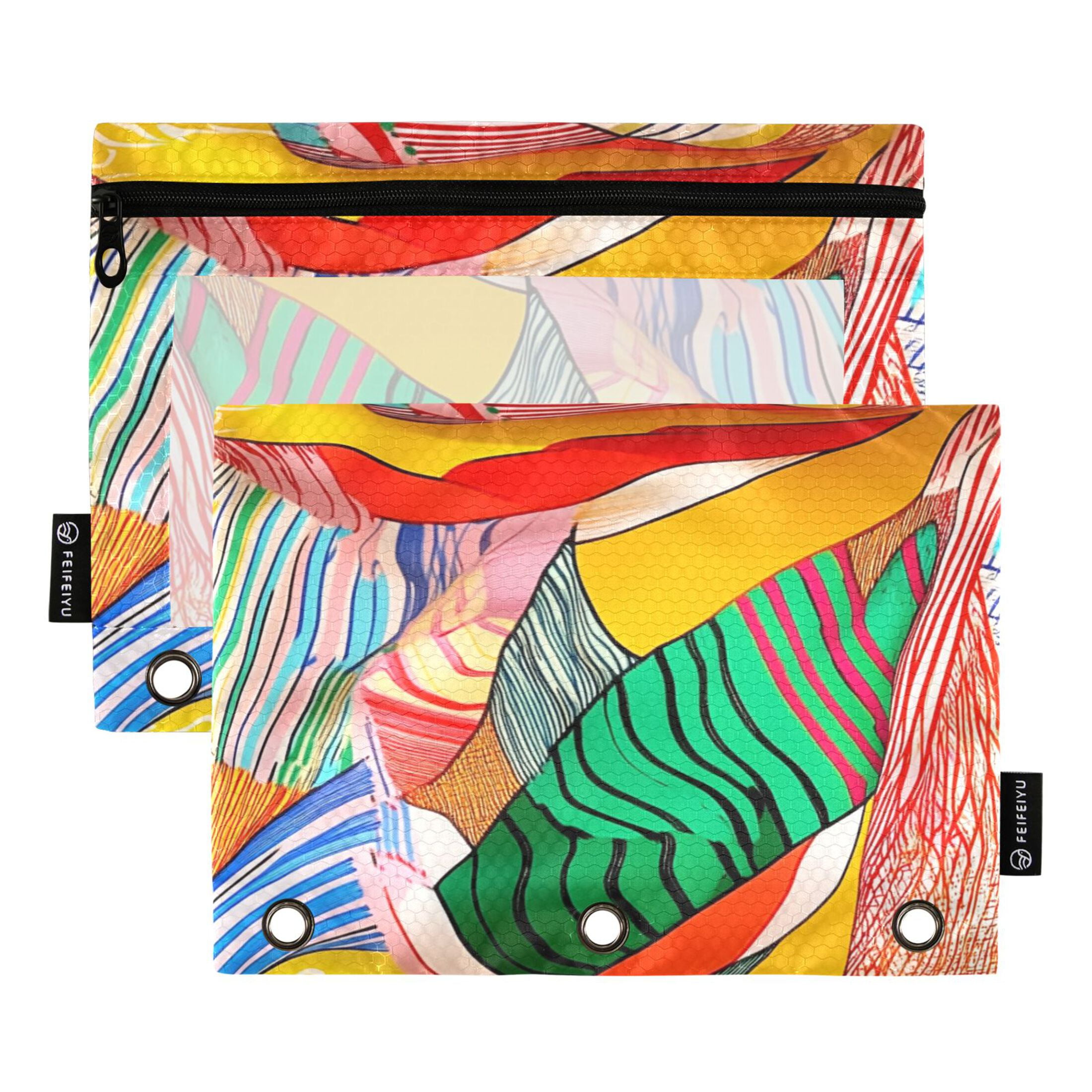 2 Pack Flip Folders with Clear PVC Window Binder Pouches 3-Ring Binder ...