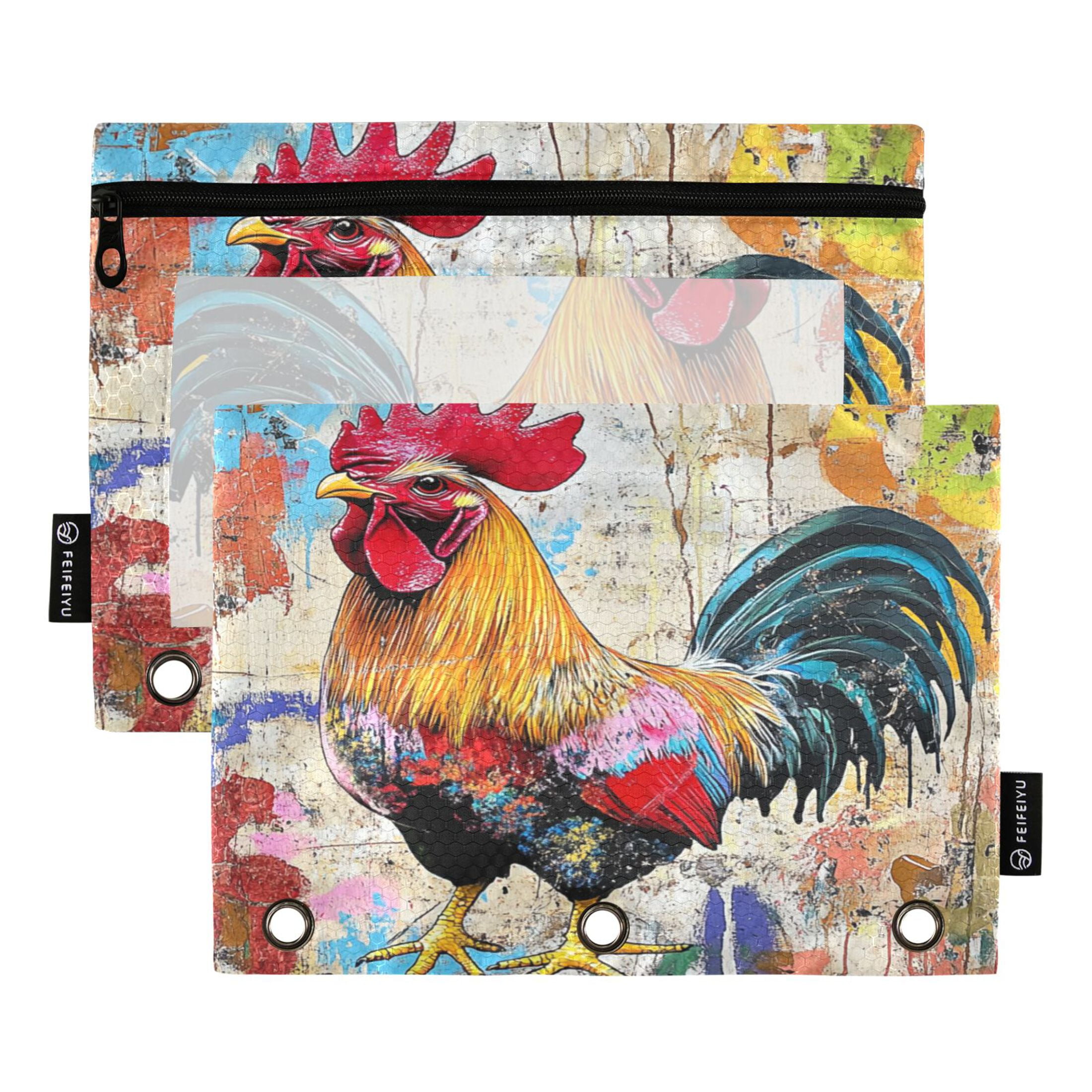 2 Pack Flip Folders with Clear PVC Window Binder Pouches 3-Ring Binder ...