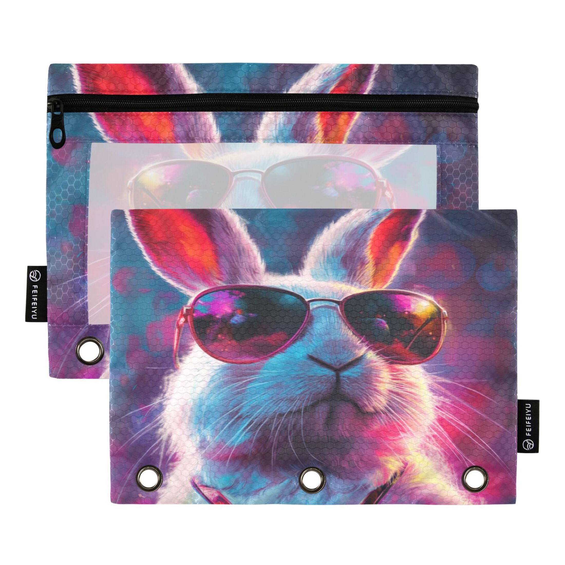 2 Pack Flip Folders with Clear PVC Window Binder Pouches 3-Ring Binder ...