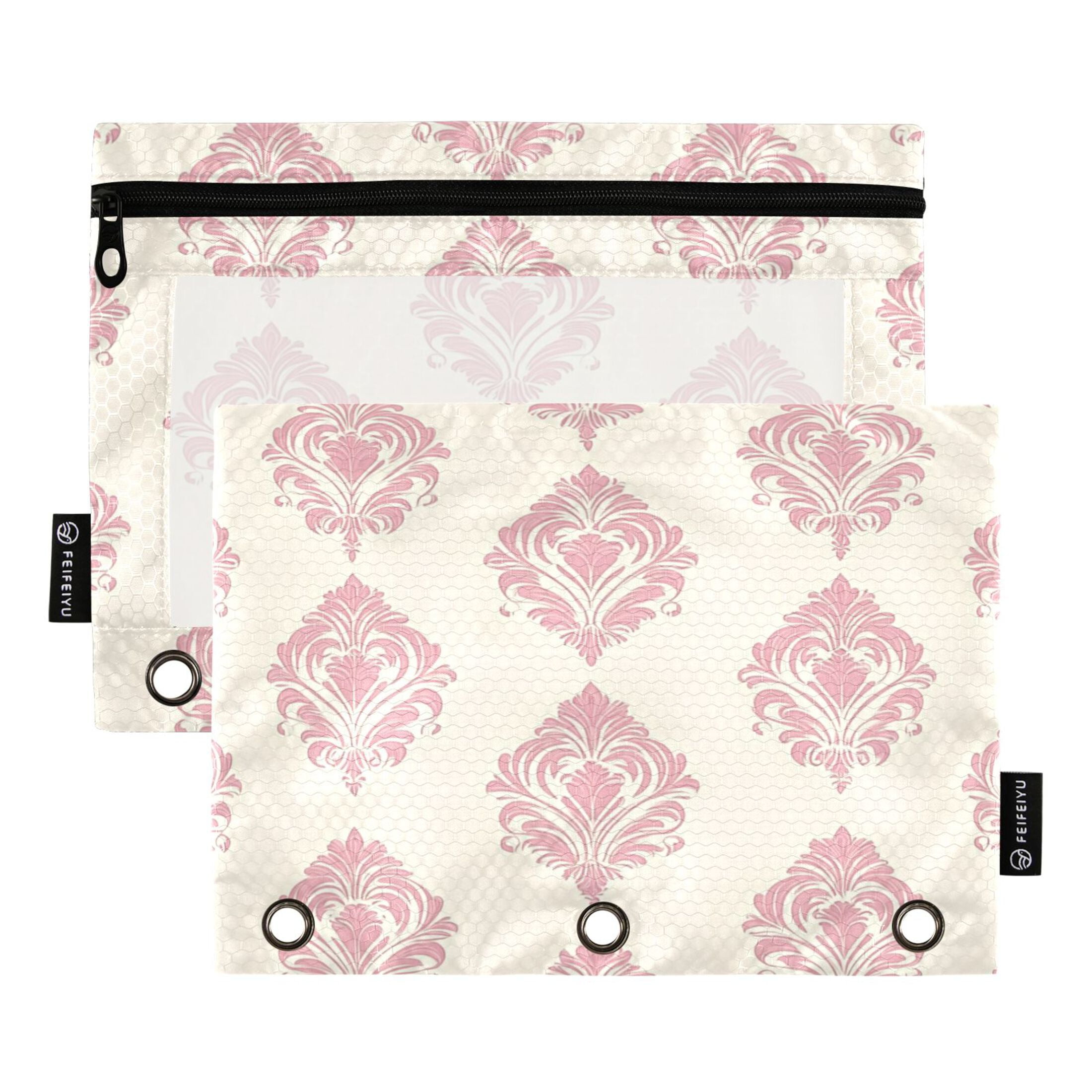 2 Pack Flip Folders with Clear PVC Window Binder Pouches 3-Ring Binder ...