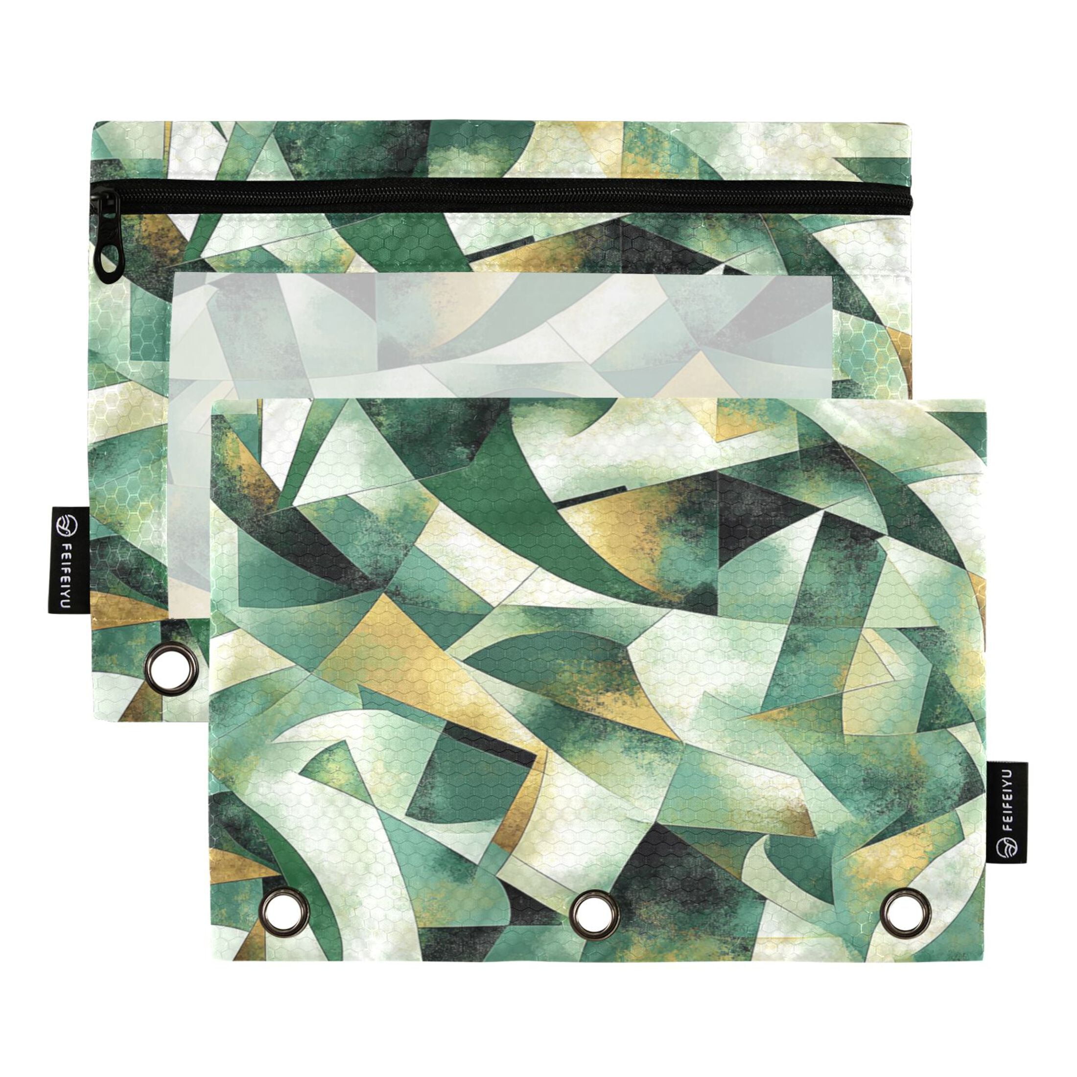 2 Pack Flip Folders with Clear PVC Window Binder Pouches 3-Ring Binder ...