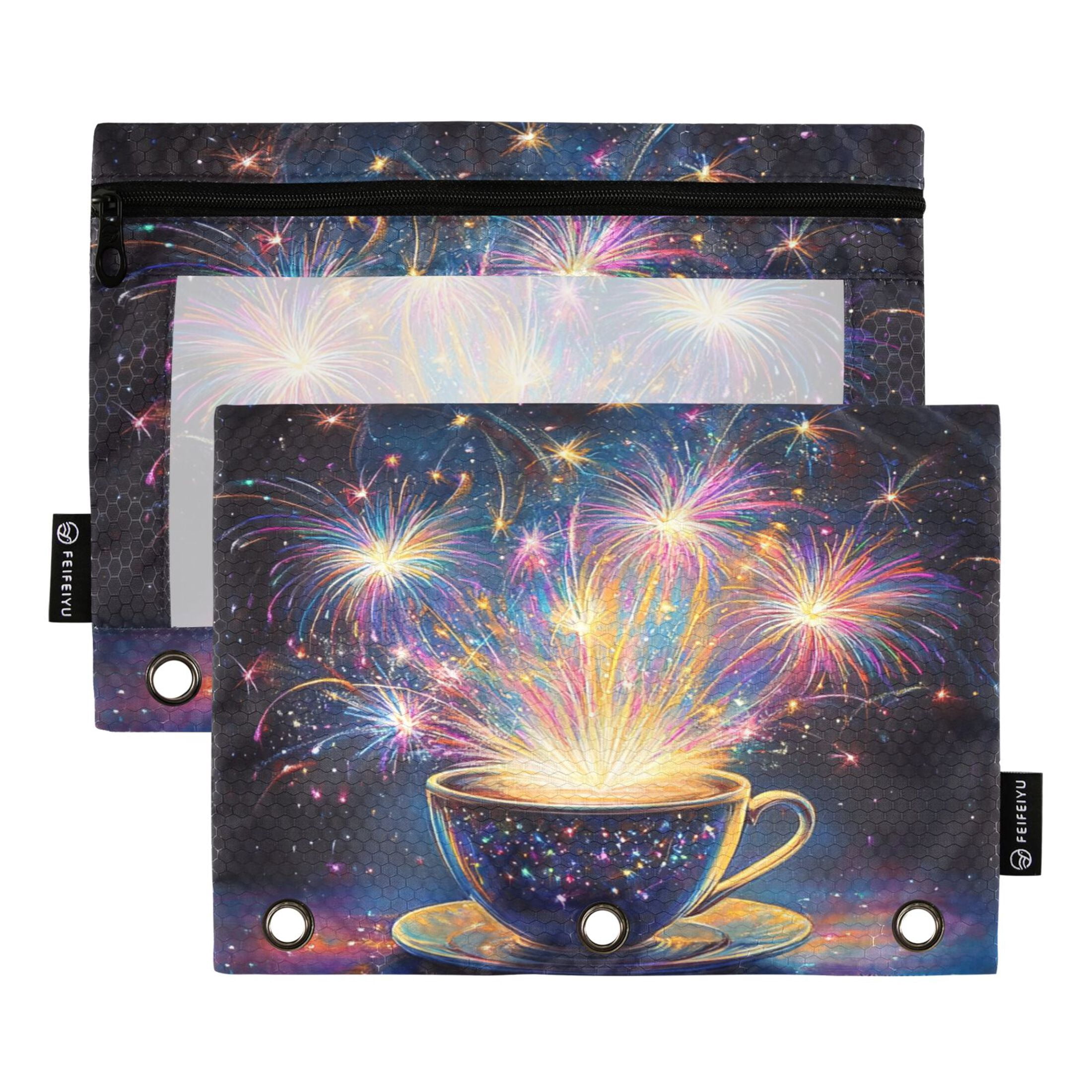 2 Pack Flip Folders with Clear PVC Window Binder Pouches 3-Ring Binder ...