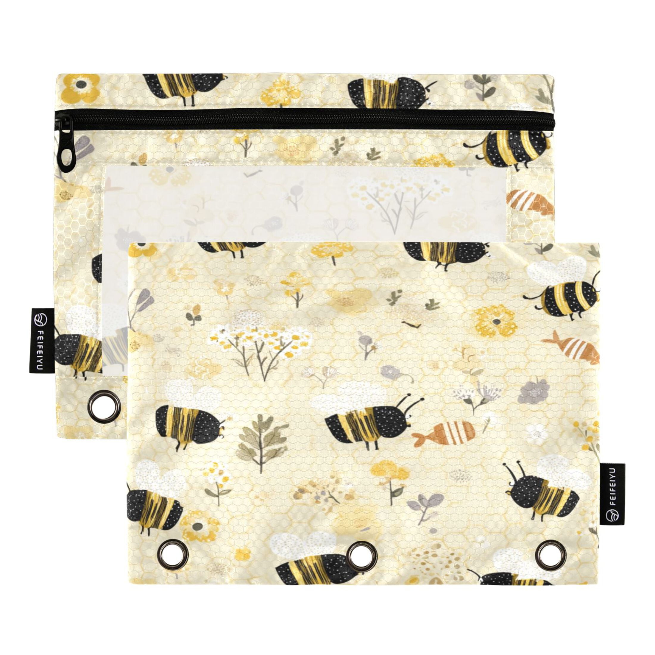 2 Pack Flip Folders with Clear PVC Window Binder Pouches 3-Ring Binder ...
