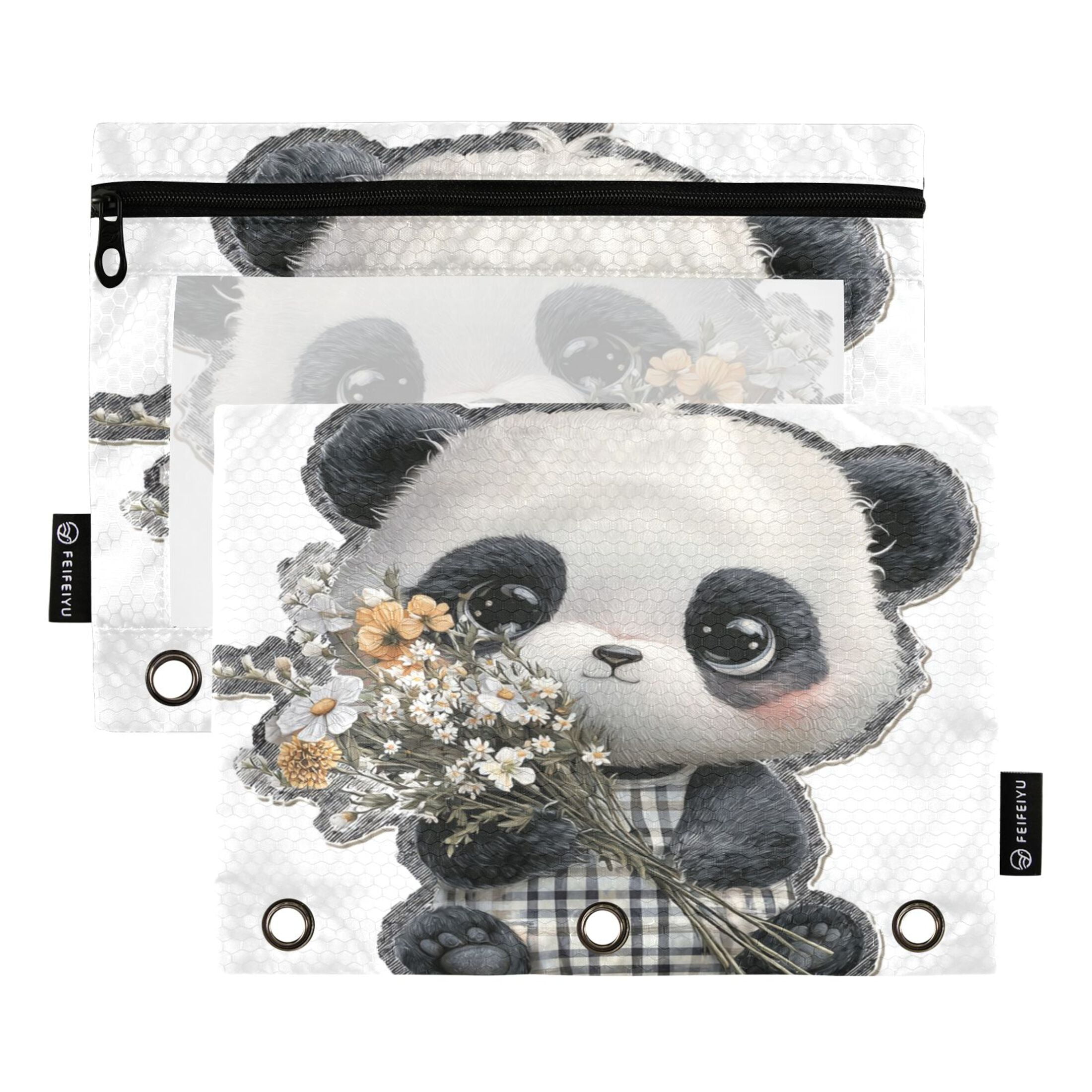 2 Pack Flip Folders with Clear PVC Window Binder Pouches 3-Ring Binder ...