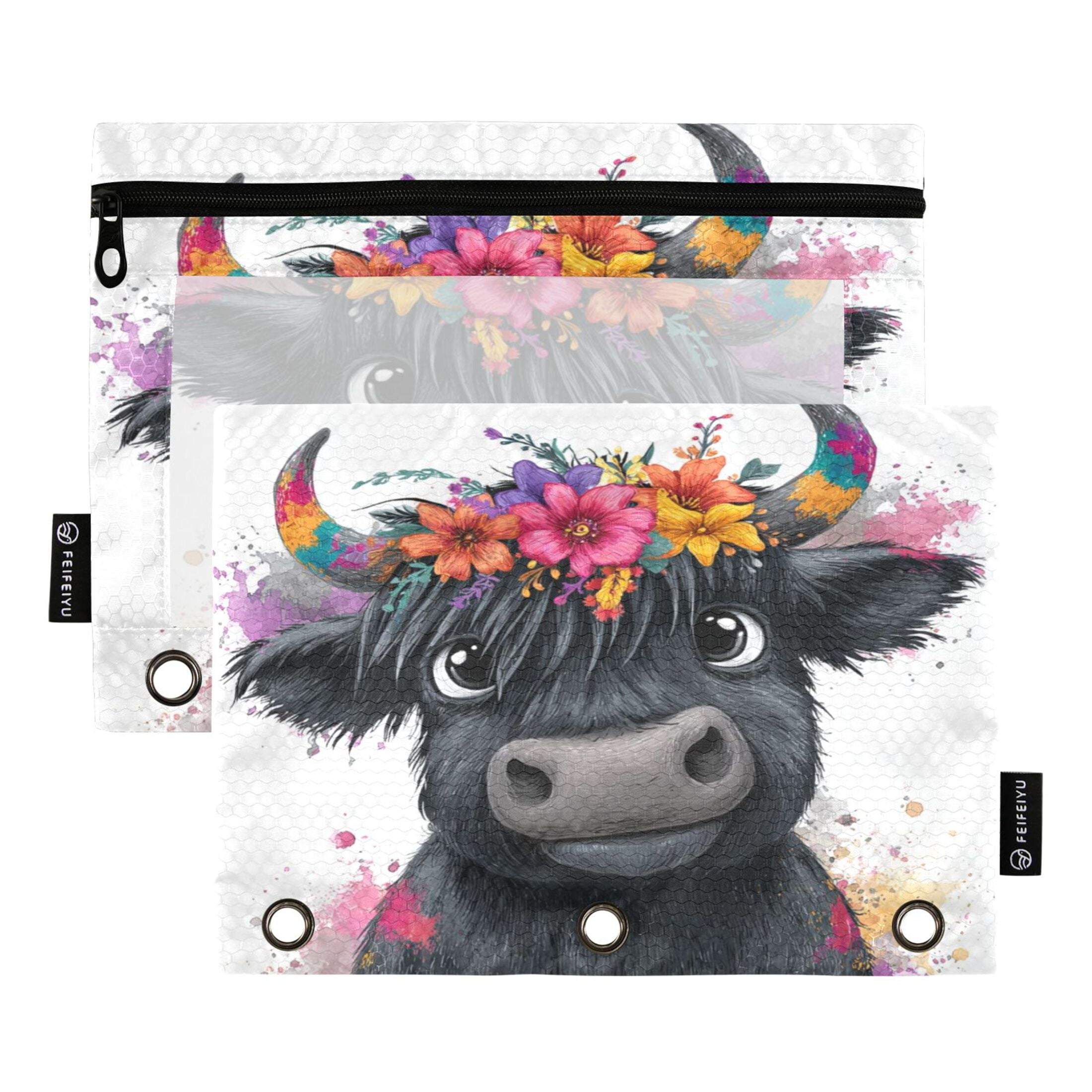 2 Pack Flip Folders with Clear PVC Window Binder Pouches 3-Ring Binder ...