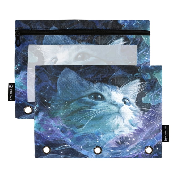 2 Pack Flip Folders with Clear PVC Window Binder Pouches 3-Ring Binder ...