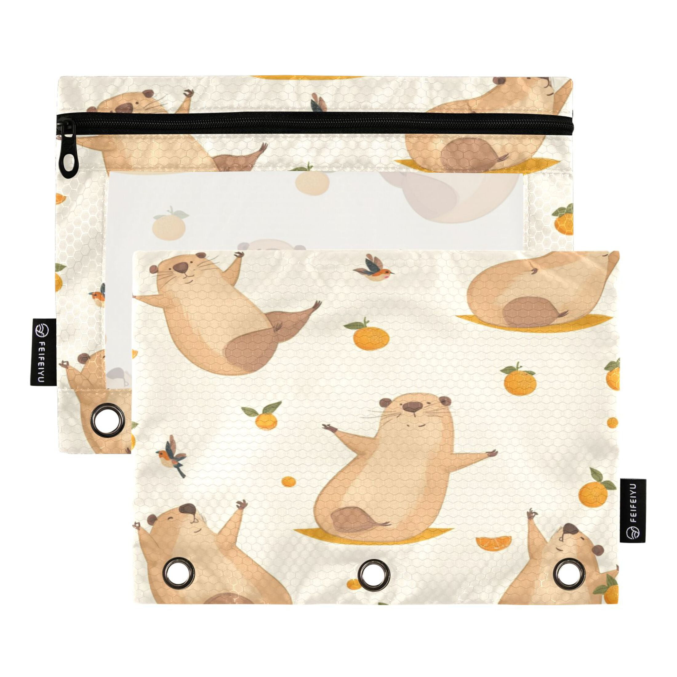 2 Pack Flip Folders with Clear PVC Window Binder Pouches 3-Ring Binder ...