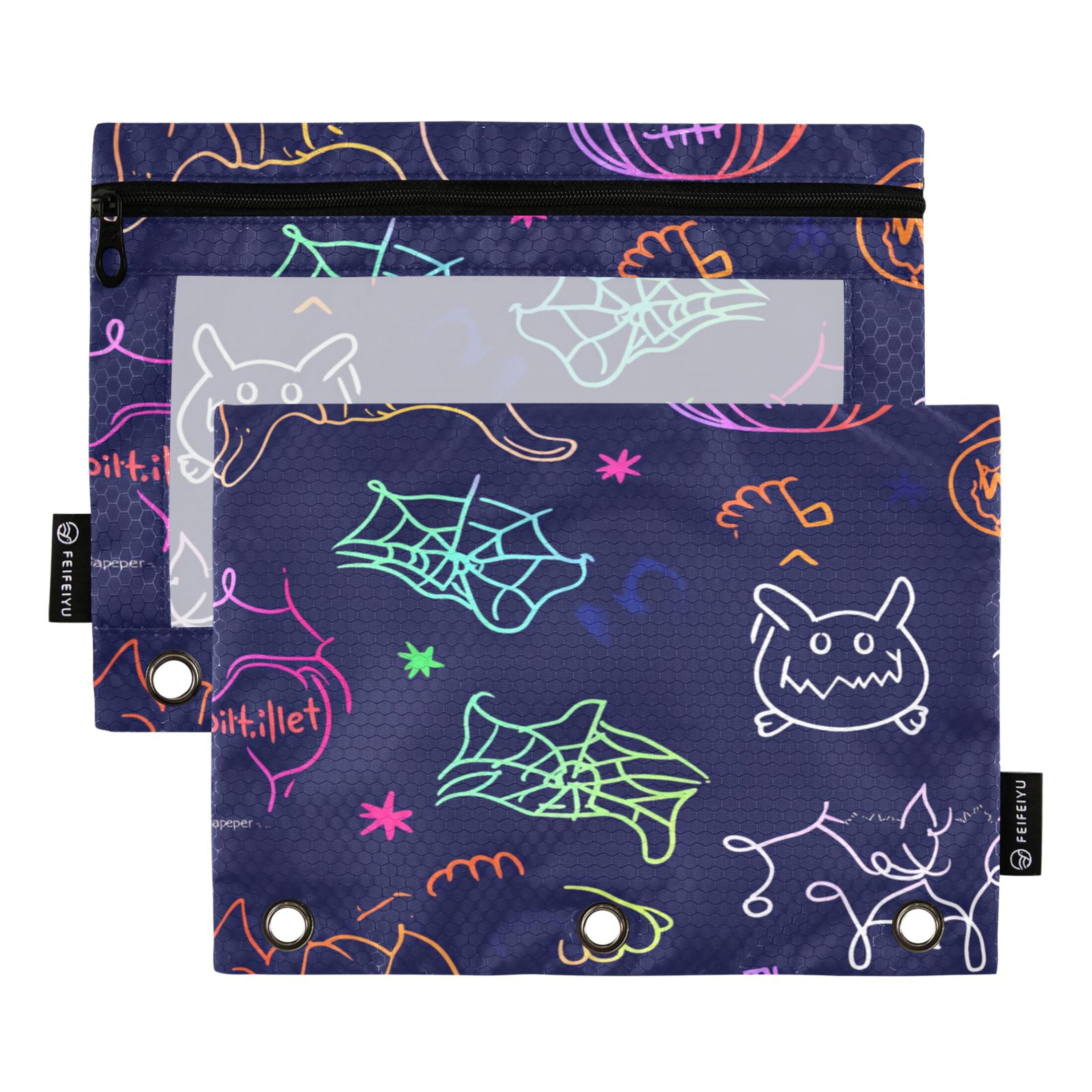 2 Pack Flip Folders with Clear PVC Window Binder Pouches 3-Ring Binder ...