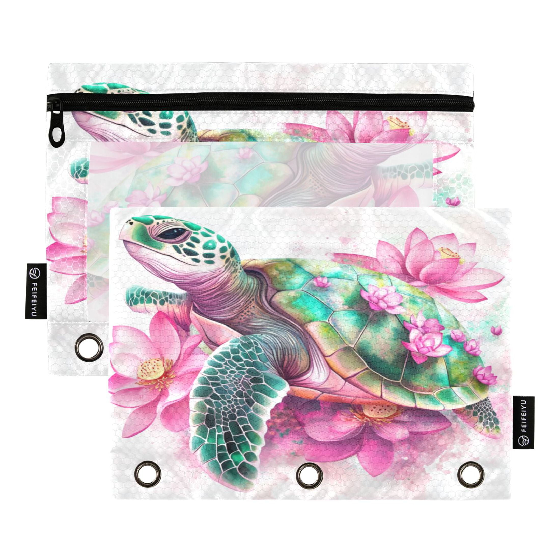 2 Pack Flip Folders with Clear PVC Window Binder Pouches 3-Ring Binder Organizer for Office ...