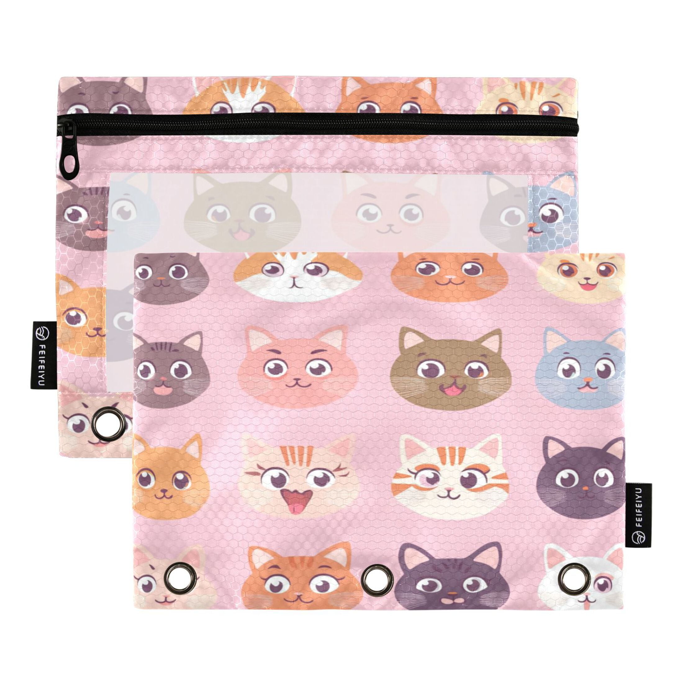 2 Pack Flip Folders with Clear PVC Window Binder Pouches 3-Ring Binder ...