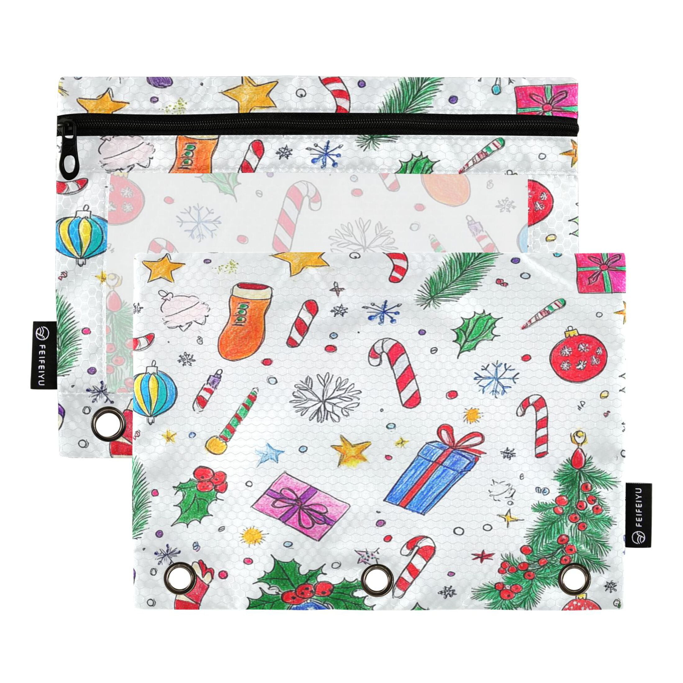 2 Pack Flip Folders with Clear PVC Window Binder Pouches 3-Ring Binder ...