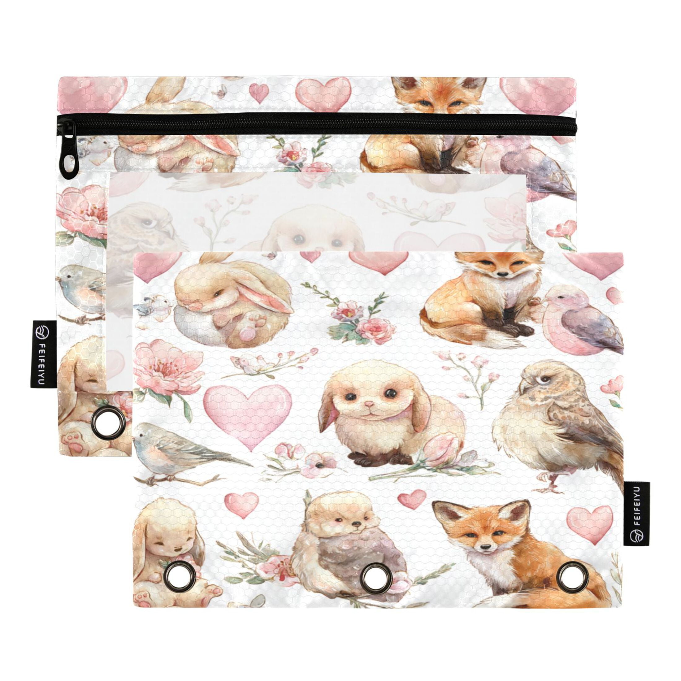 2 Pack Flip Folders with Clear PVC Window Binder Pouches 3-Ring Binder ...