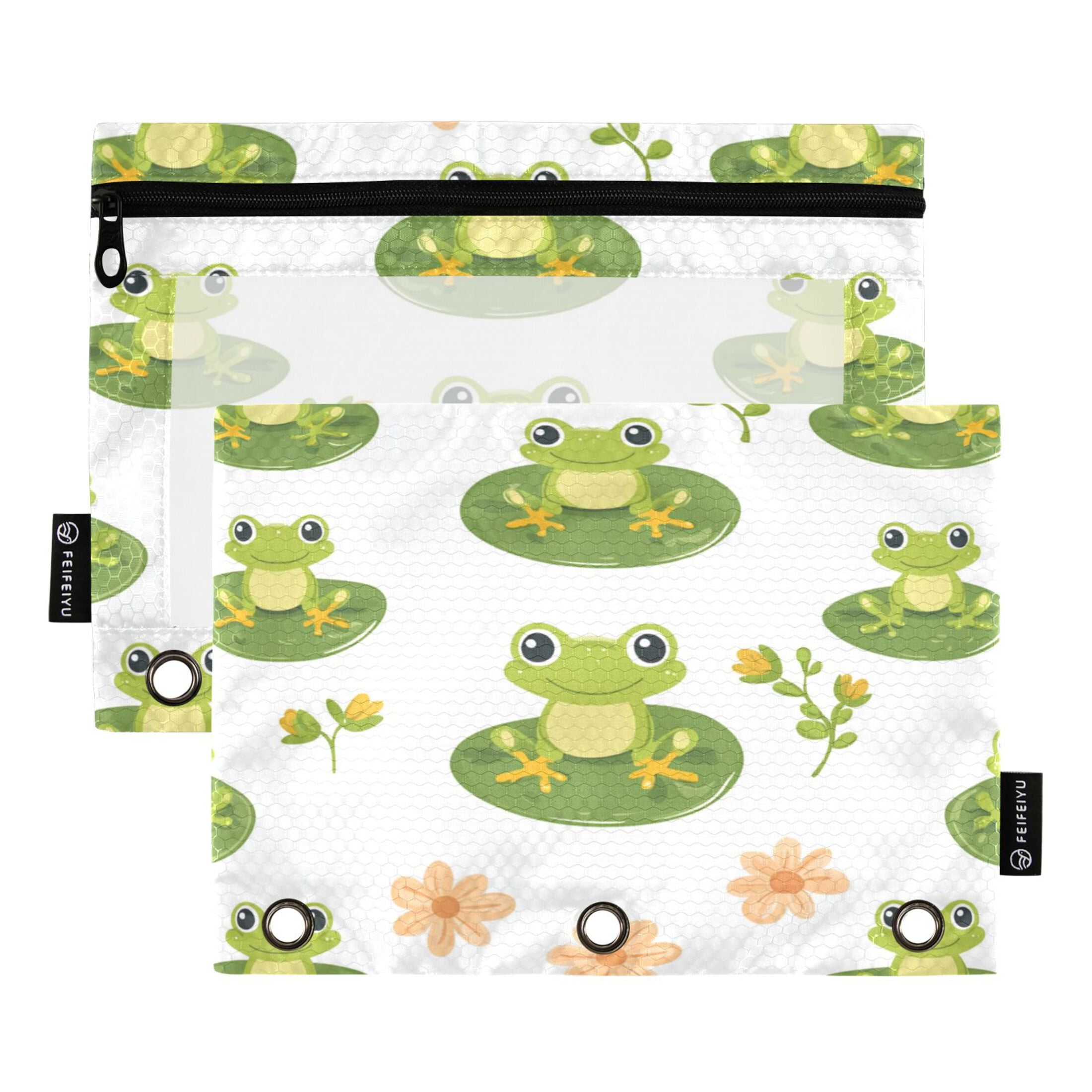 2 Pack Flip Folders with Clear PVC Window Binder Pouches 3-Ring Binder ...