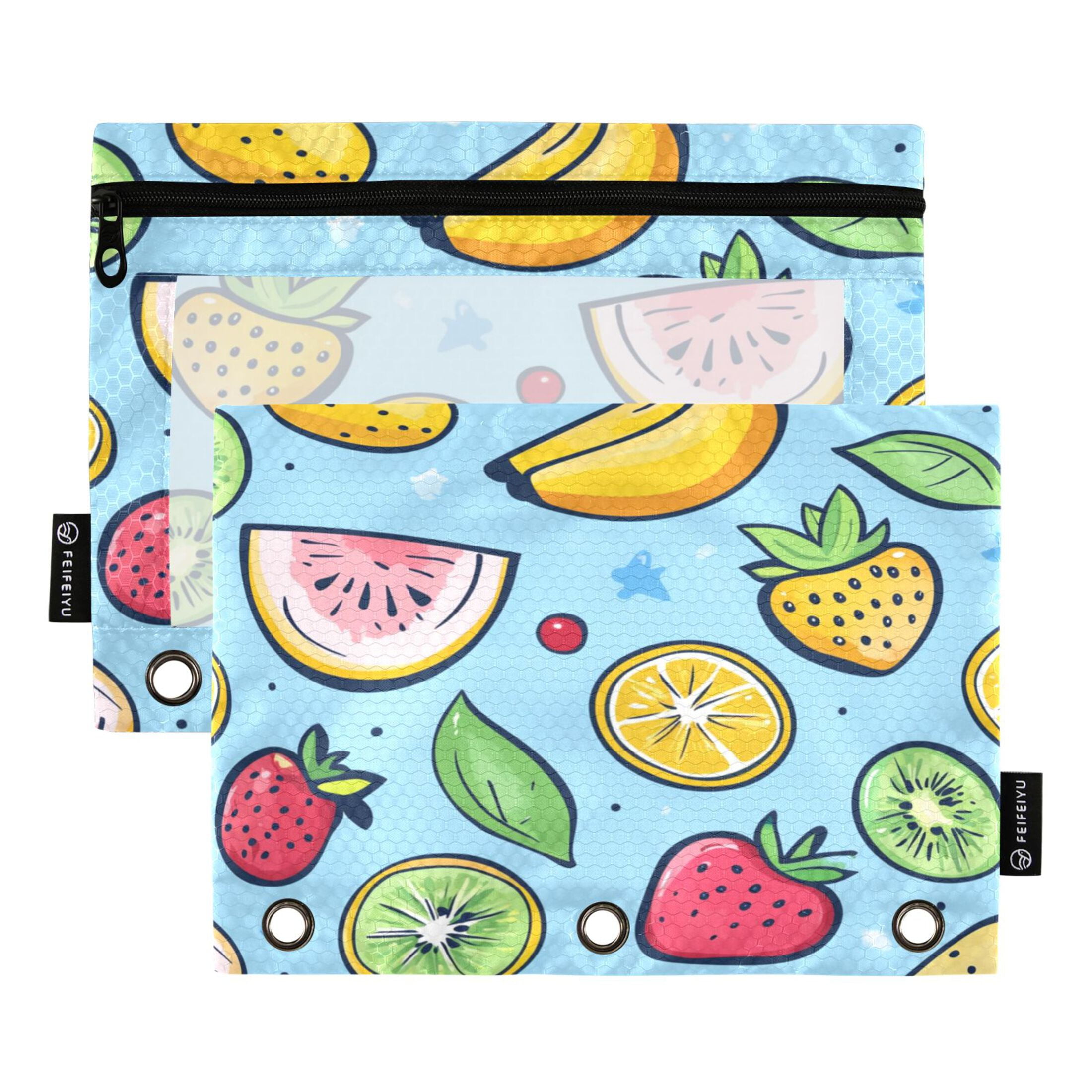 2 Pack Flip Folders with Clear PVC Window Binder Pouches 3-Ring Binder ...