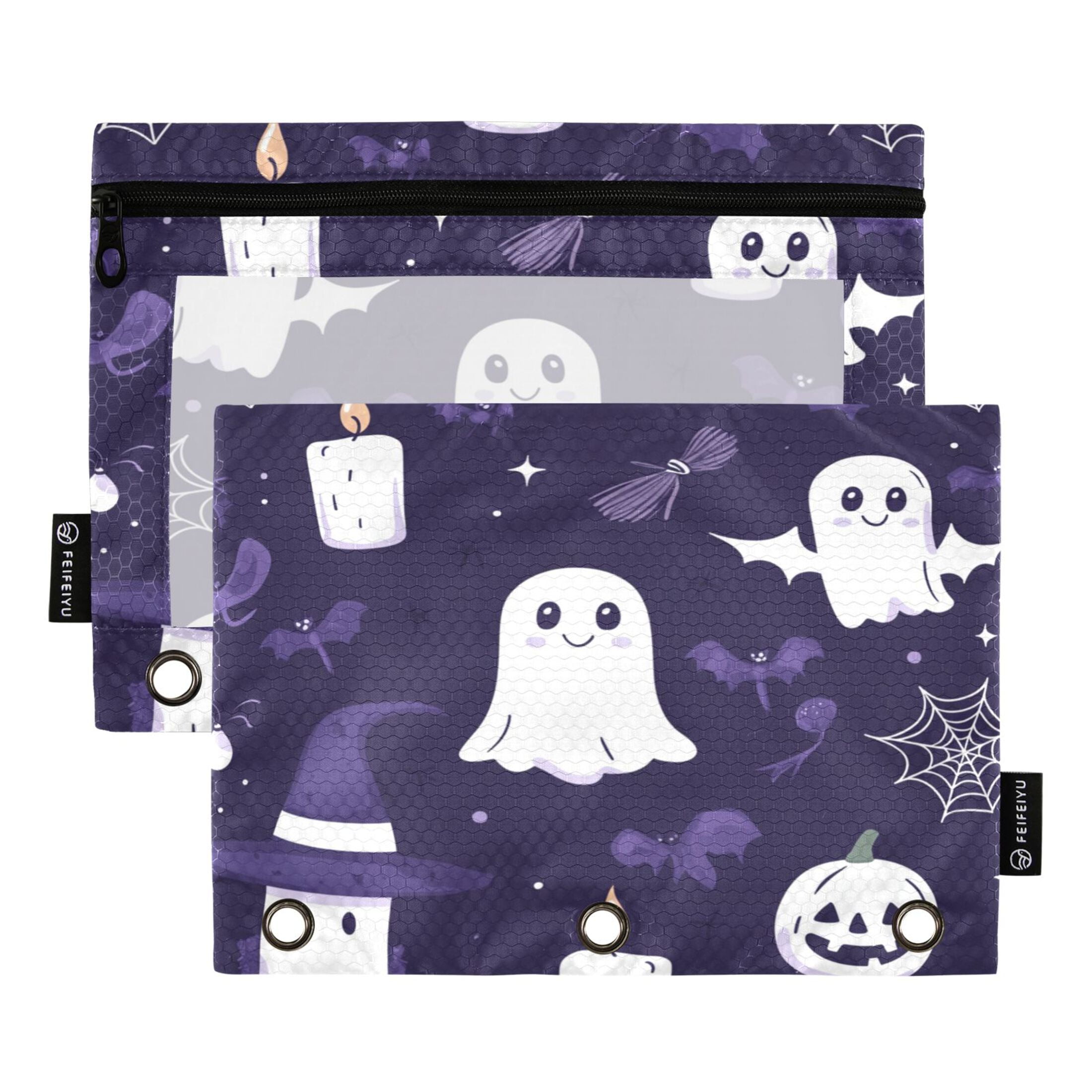 2 Pack Flip Folders with Clear PVC Window Binder Pouches 3-Ring Binder ...