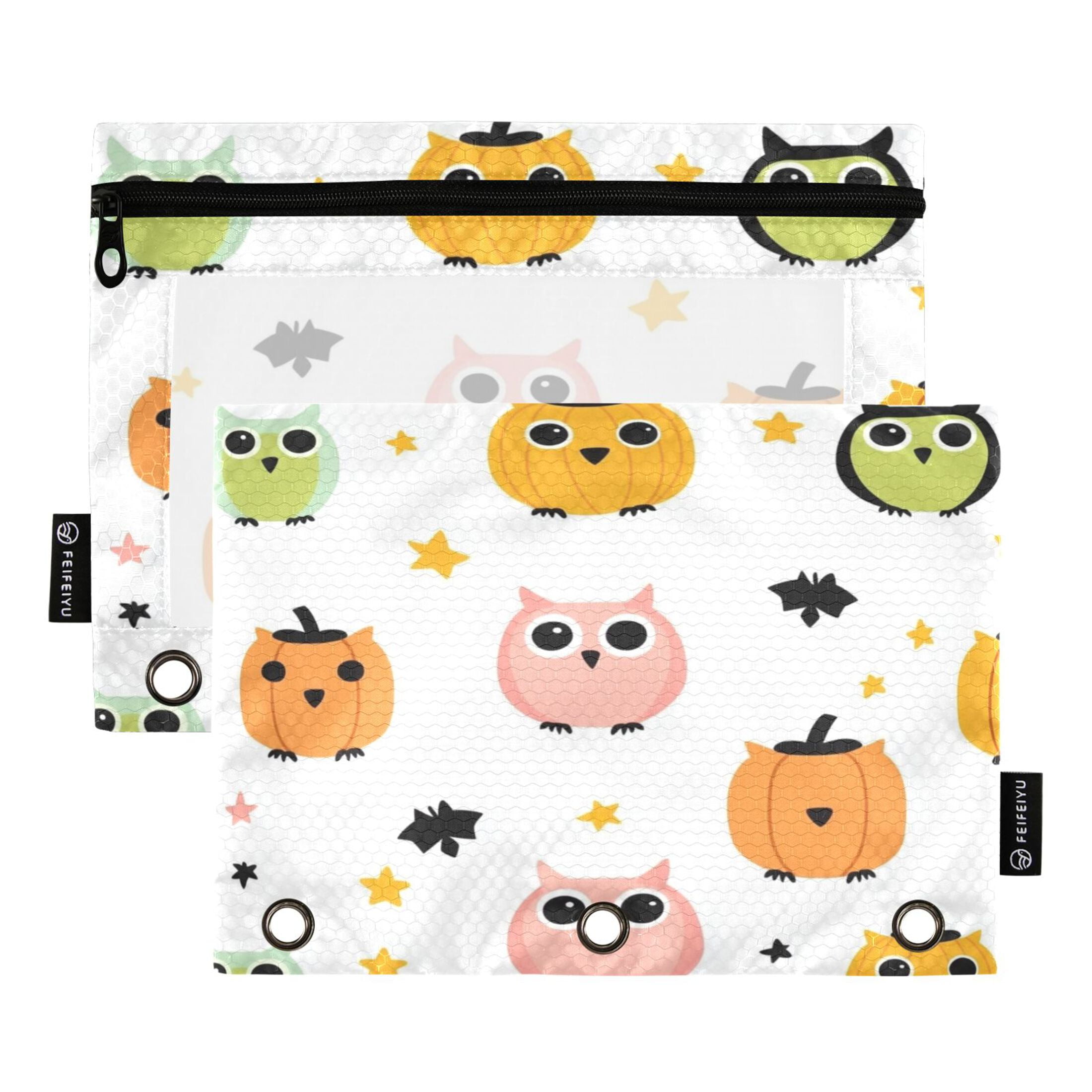 2 Pack Flip Folders with Clear PVC Window Binder Pouches 3-Ring Binder ...