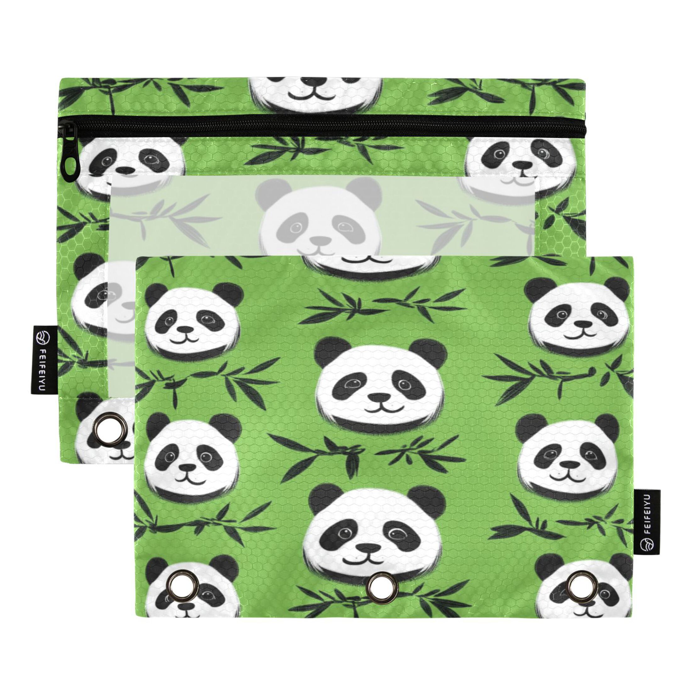 2 Pack Flip Folders with Clear PVC Window Binder Pouches 3-Ring Binder ...