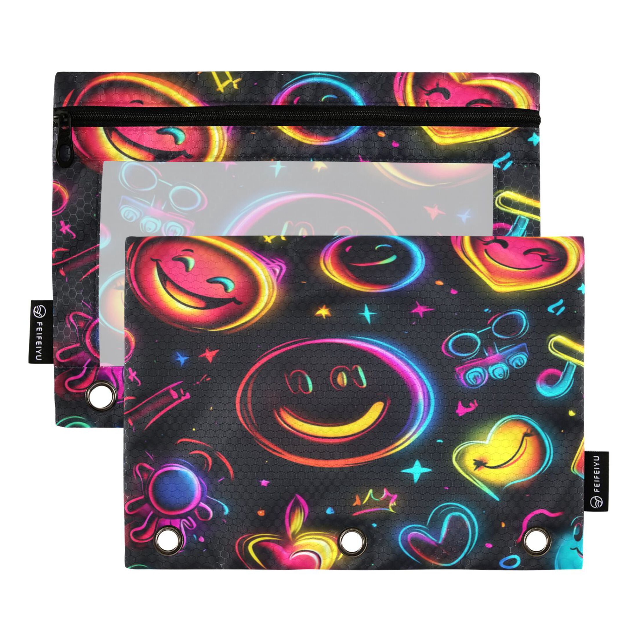 2 Pack Flip Folders with Clear PVC Window Binder Pouches 3-Ring Binder ...