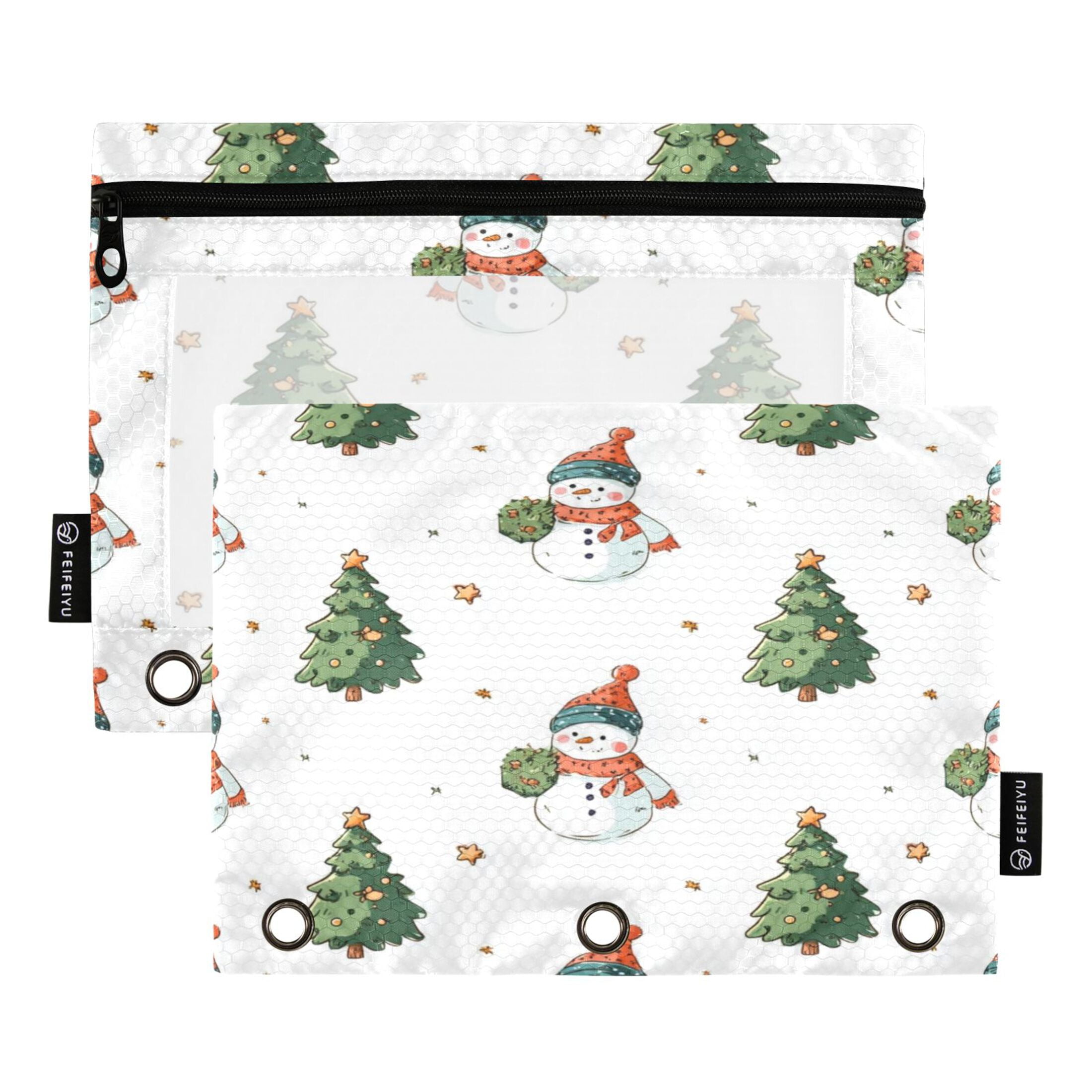 2 Pack Flip Folders with Clear PVC Window Binder Pouches 3-Ring Binder ...