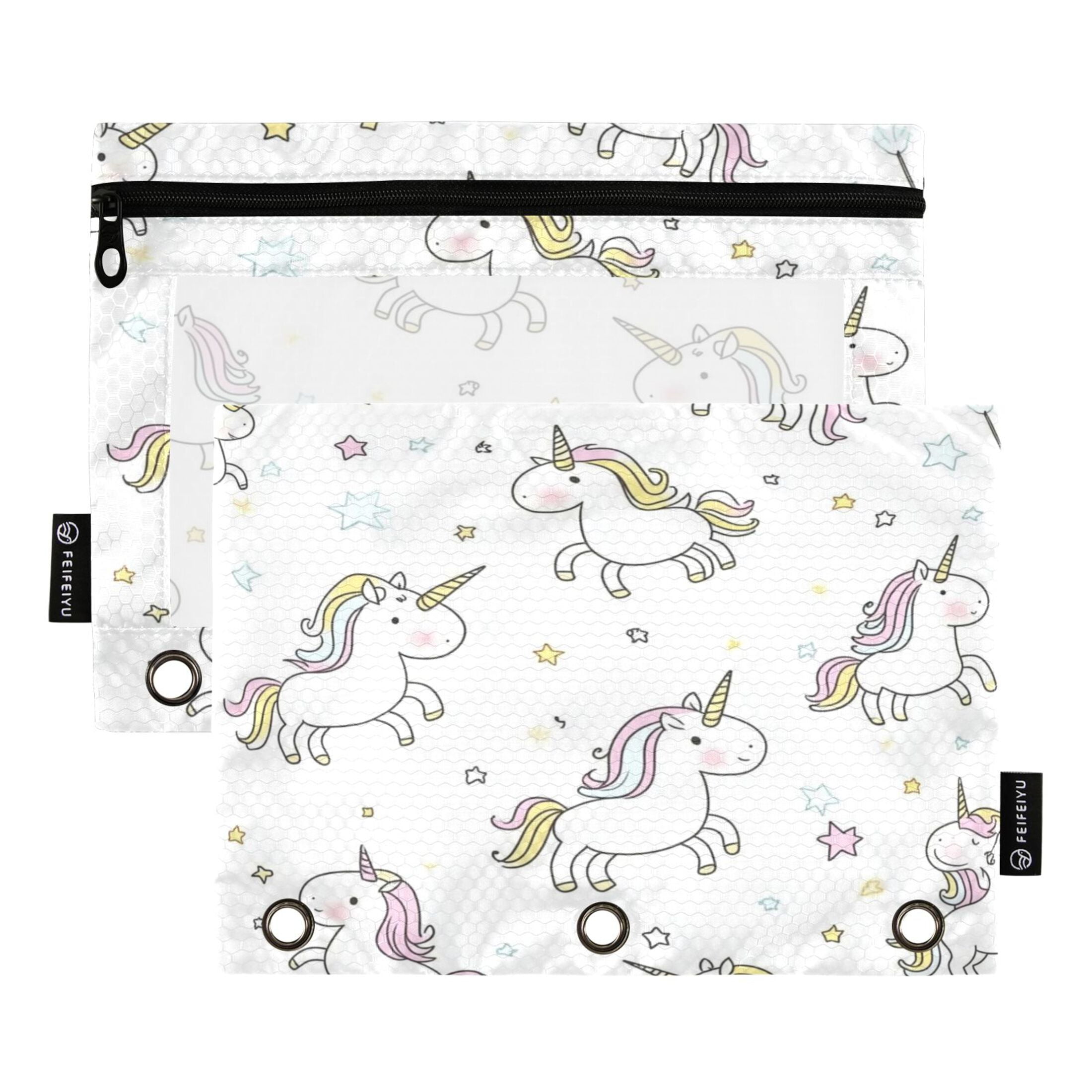 2 Pack Flip Folders with Clear PVC Window Binder Pouches 3-Ring Binder ...