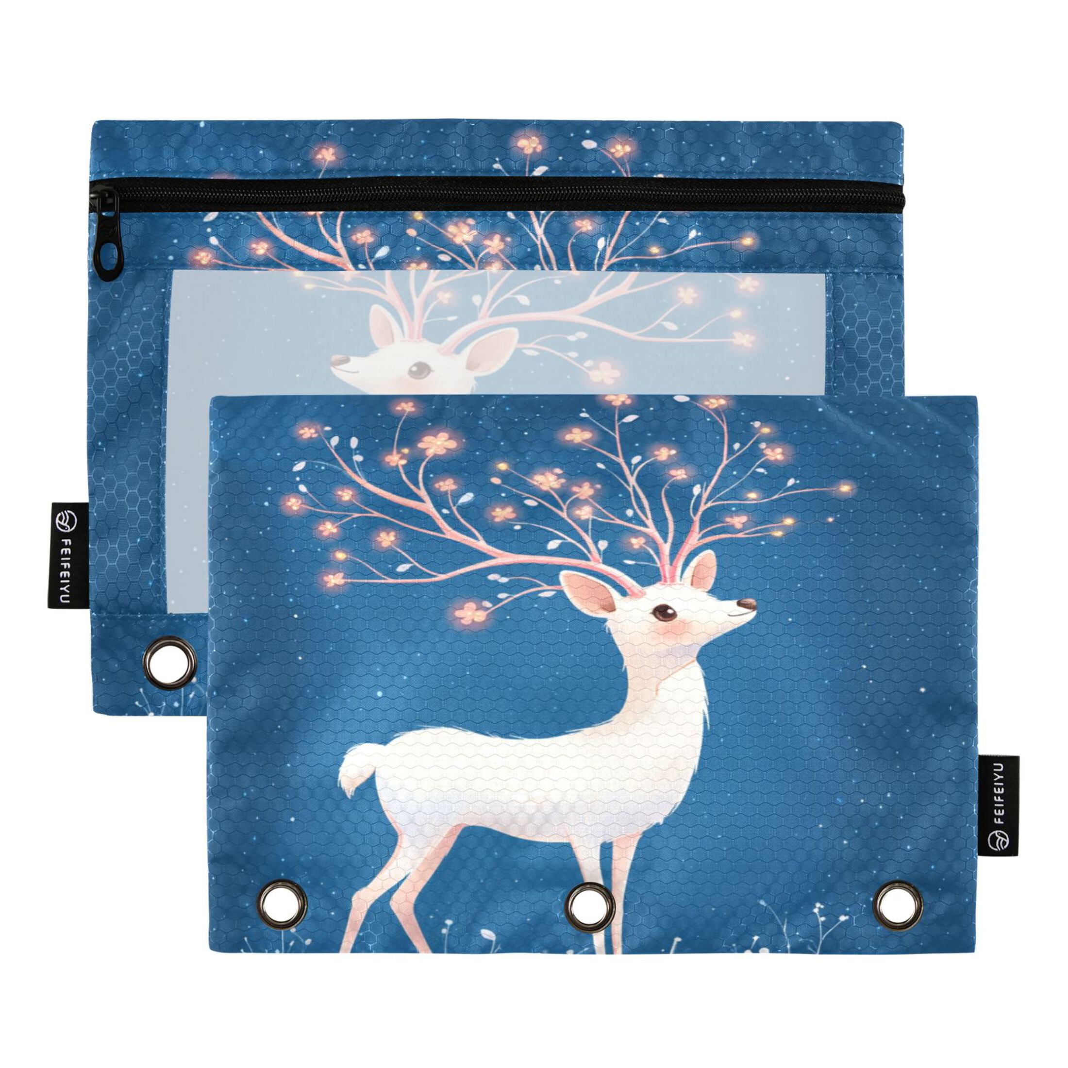 2 Pack Flip Folders with Clear PVC Window Binder Pouches 3-Ring Binder ...