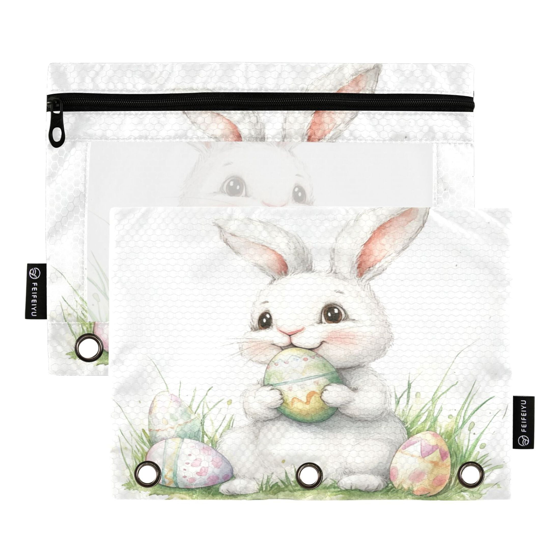 2 Pack Flip Folders with Clear PVC Window Binder Pouches 3-Ring Binder ...