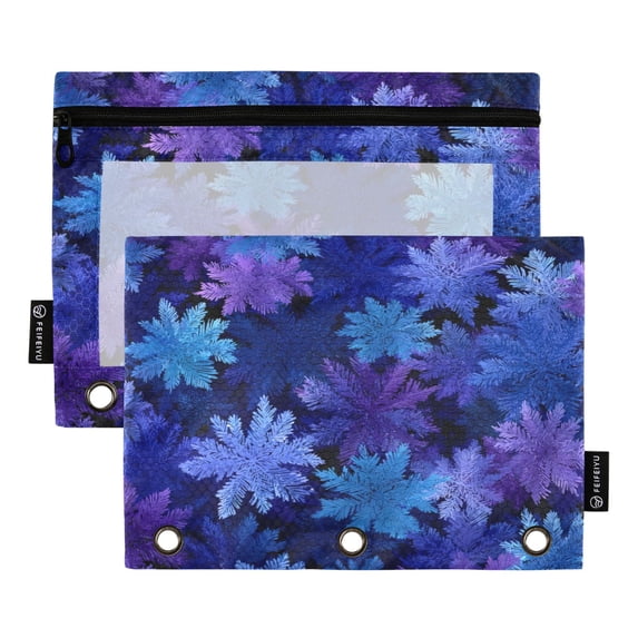 2 Pack Flip Folders with Clear PVC Window Binder Pouches 3-Ring Binder ...